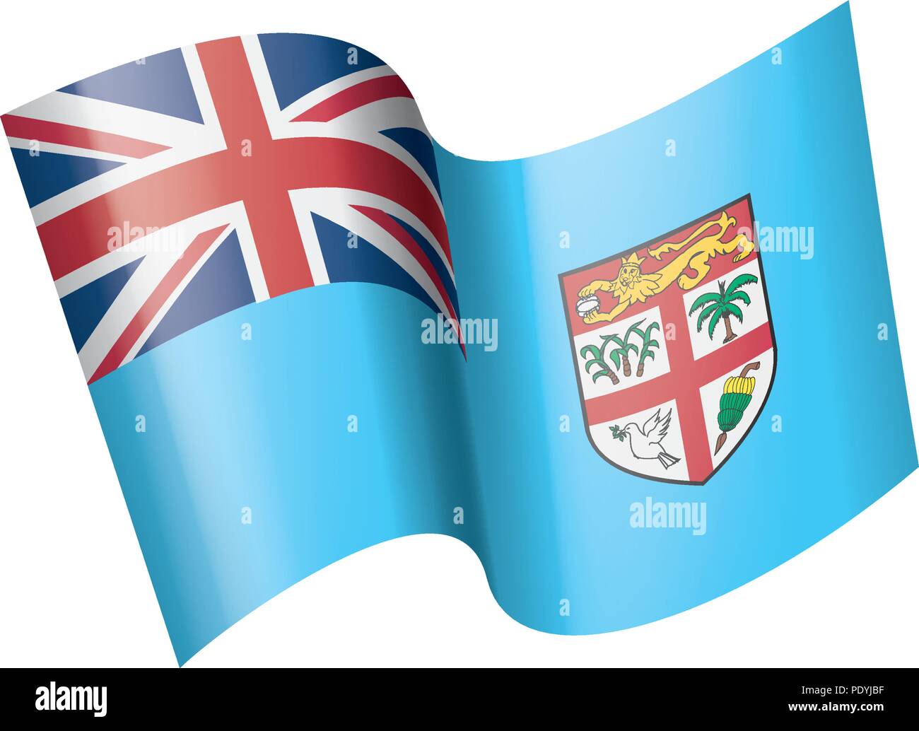 Fiji flag, vector illustration on a white background Stock Vector Image ...