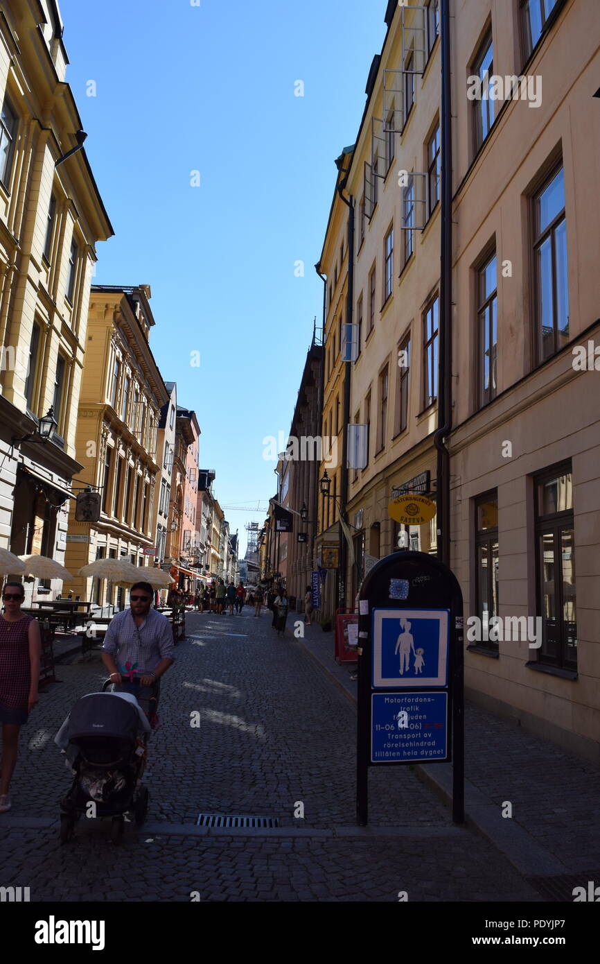 Pedestrian Zone in Stockholm, Sweden Stock Photo - Alamy