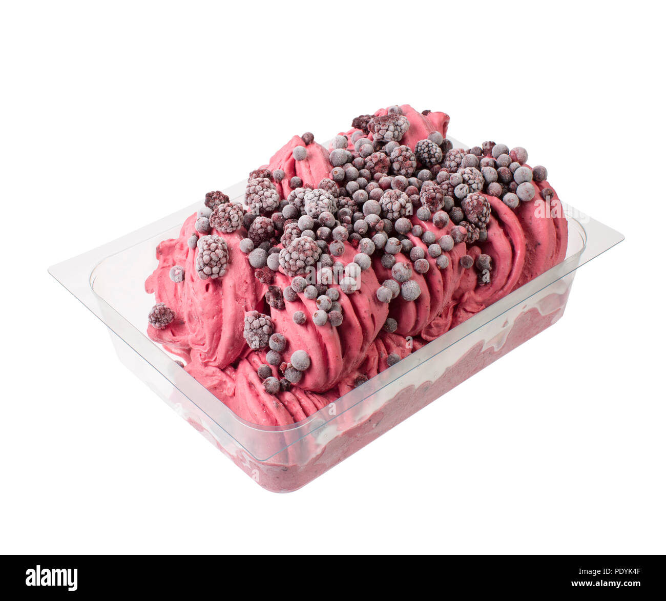 Natural Italian gelato ice cream with blackberries and blueberri Stock ...