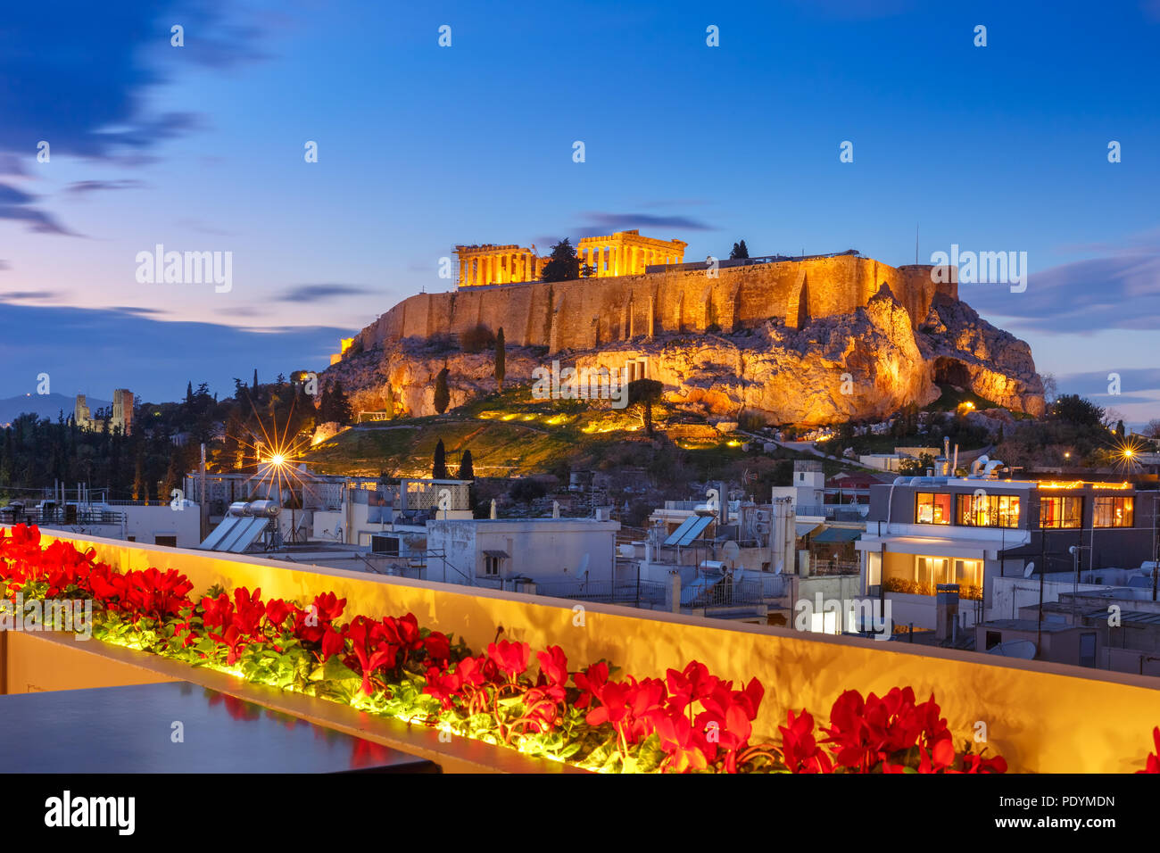 Acropolis night view hi-res stock photography and images - Alamy
