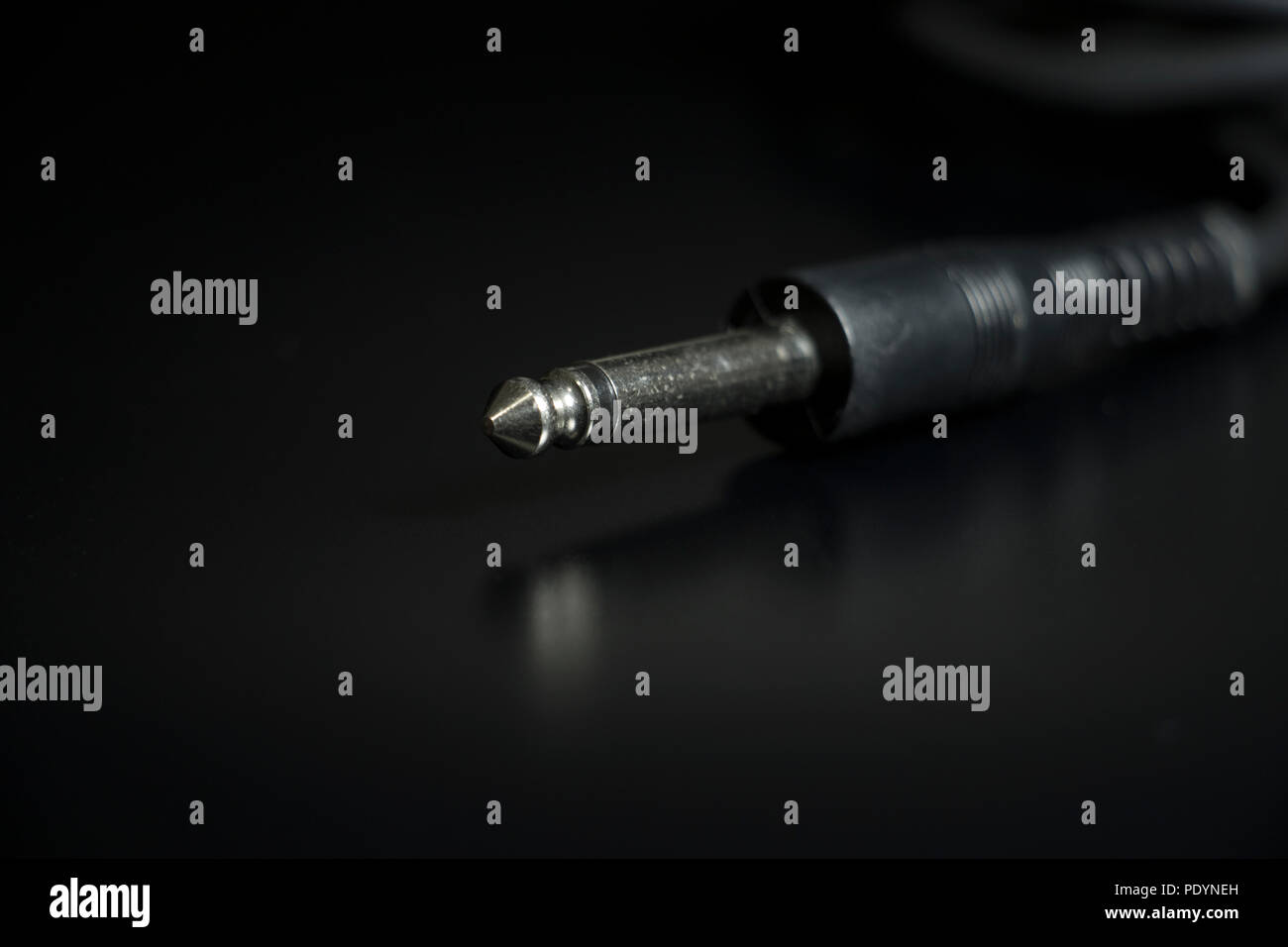 Plug of a microphone. Band instrument close up. Musical Equipment Macro ...