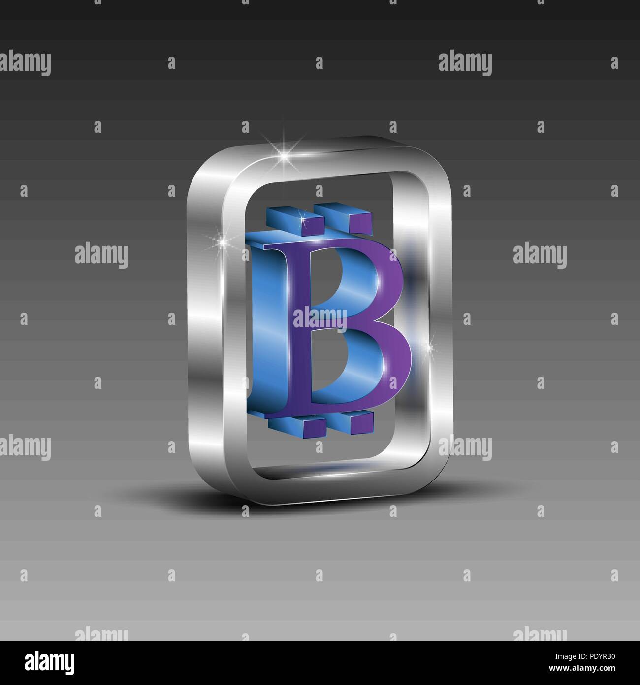3d square box with a bitcoin symbol Stock Vector Image & Art - Alamy