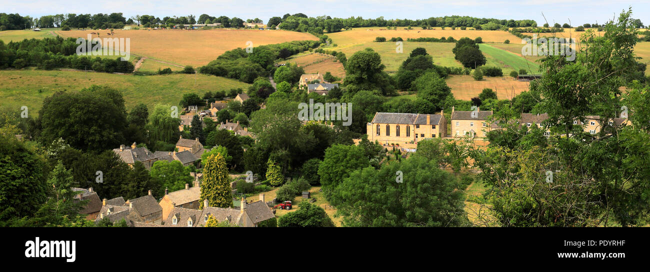 The Stone built Cottages of Naunton village, nestling in the river ...