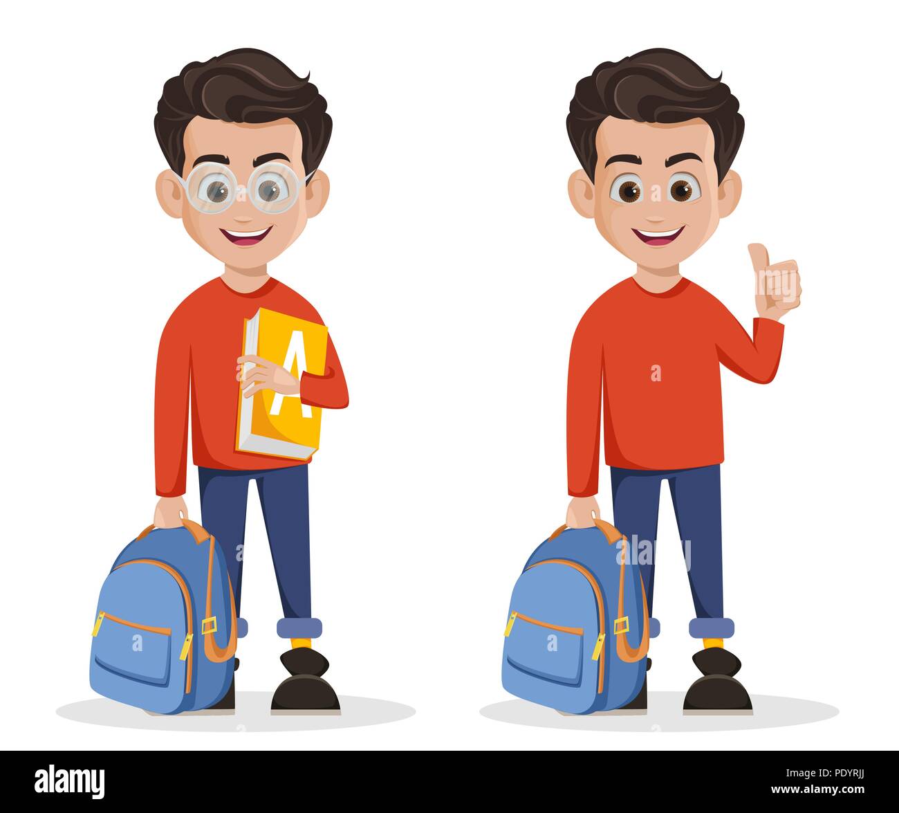 Boy Getting Ready For School