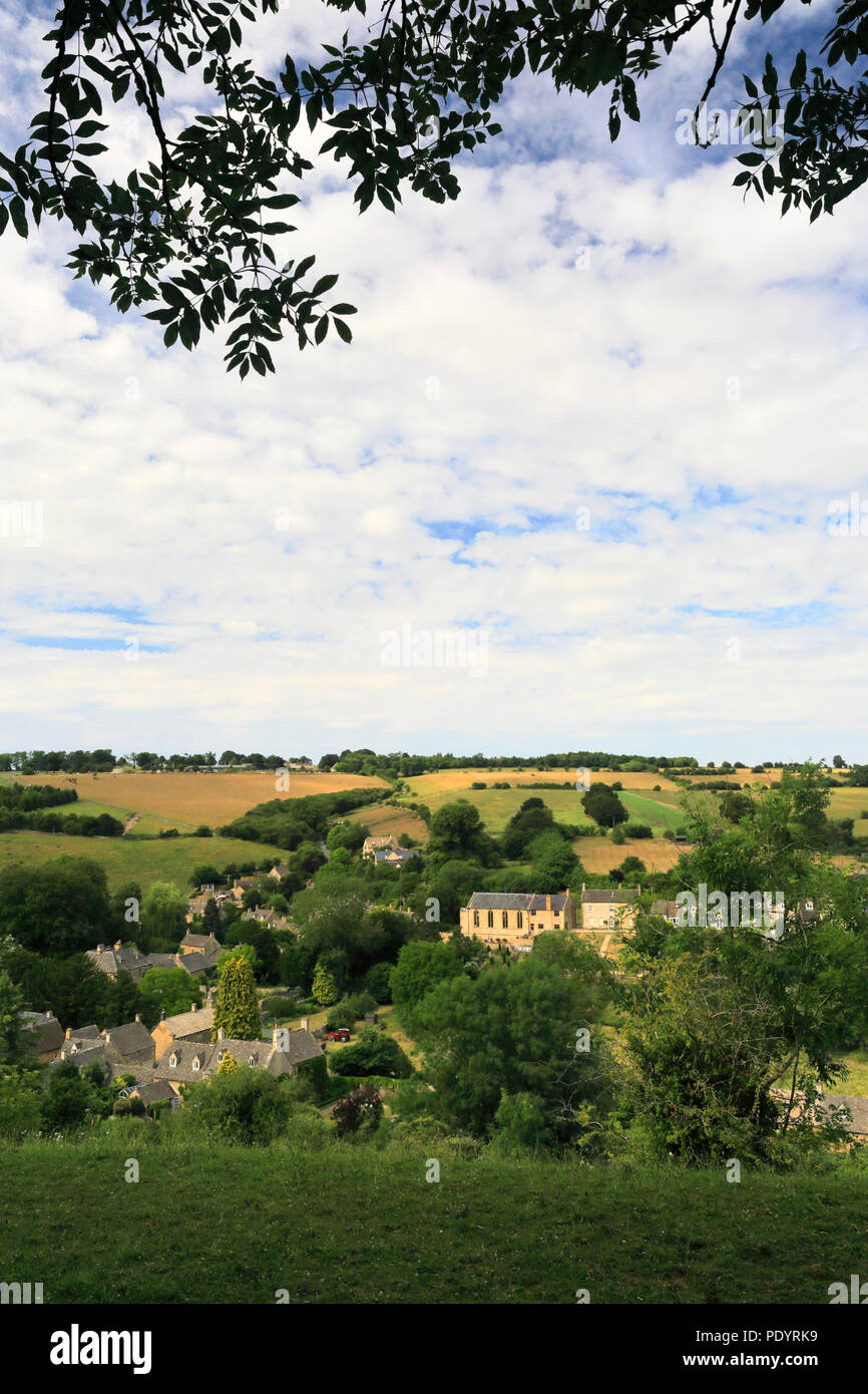 The Stone built Cottages of Naunton village, nestling in the river ...