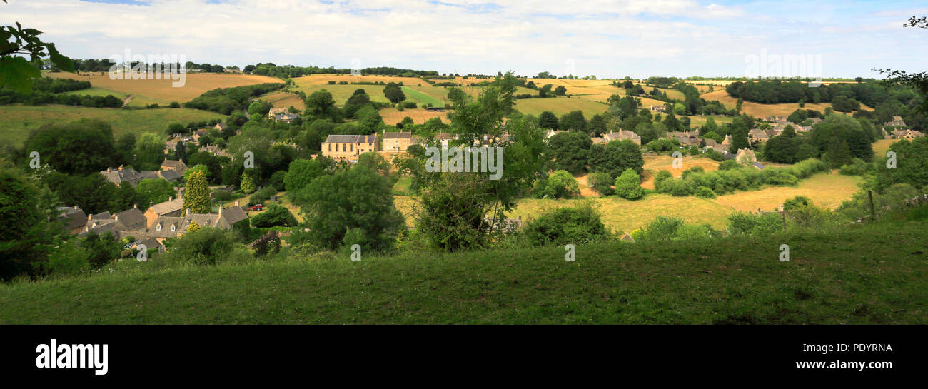 The Stone built Cottages of Naunton village, nestling in the river ...