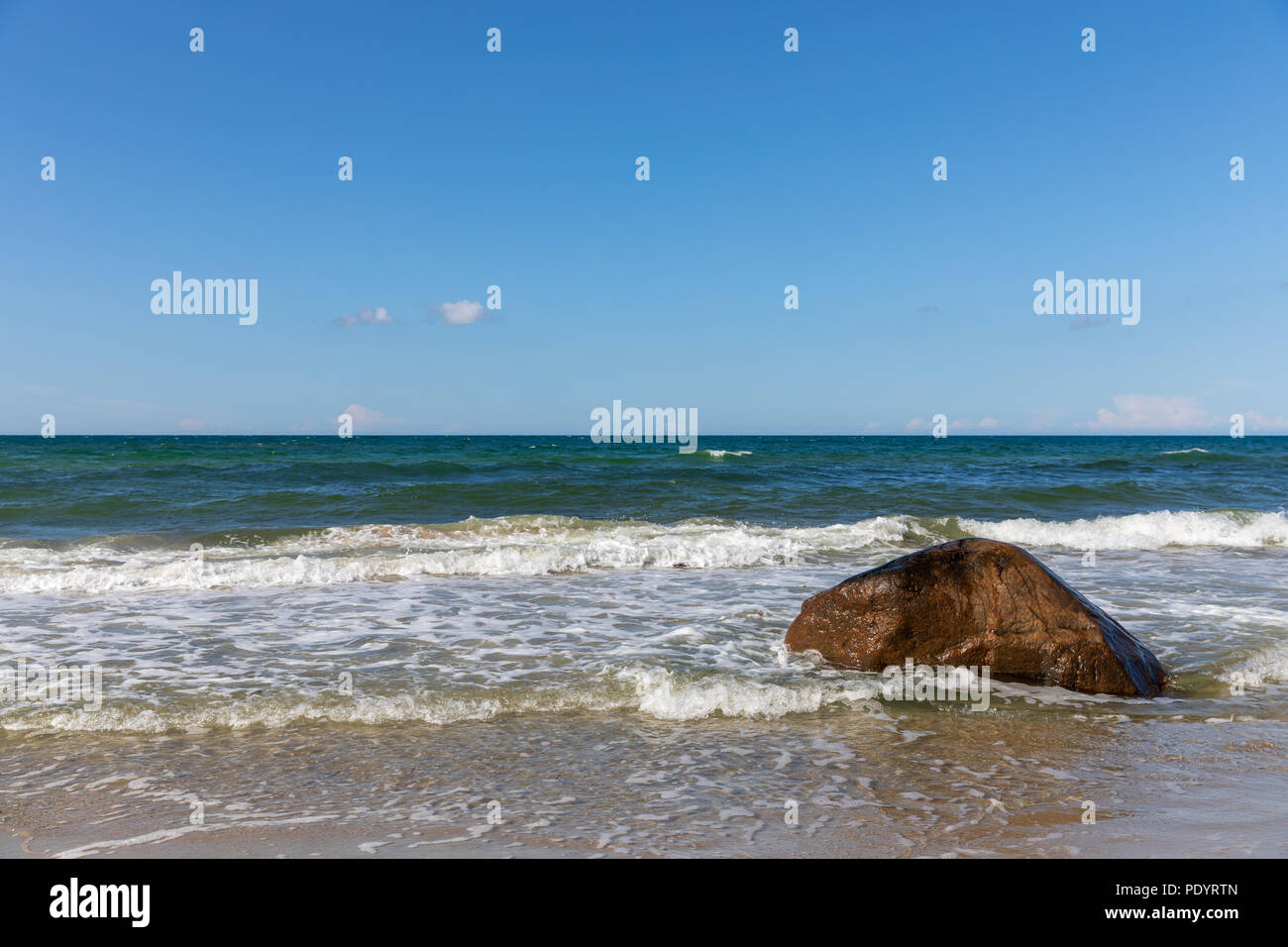 Rock on beach; Laesoe, Denmark Stock Photo - Alamy