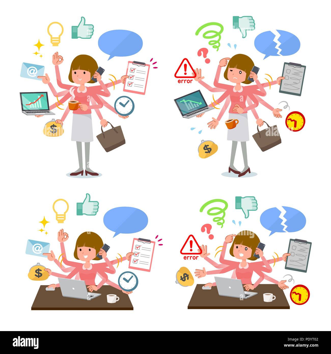 Multitasking women Cut Out Stock Images & Pictures - Alamy
