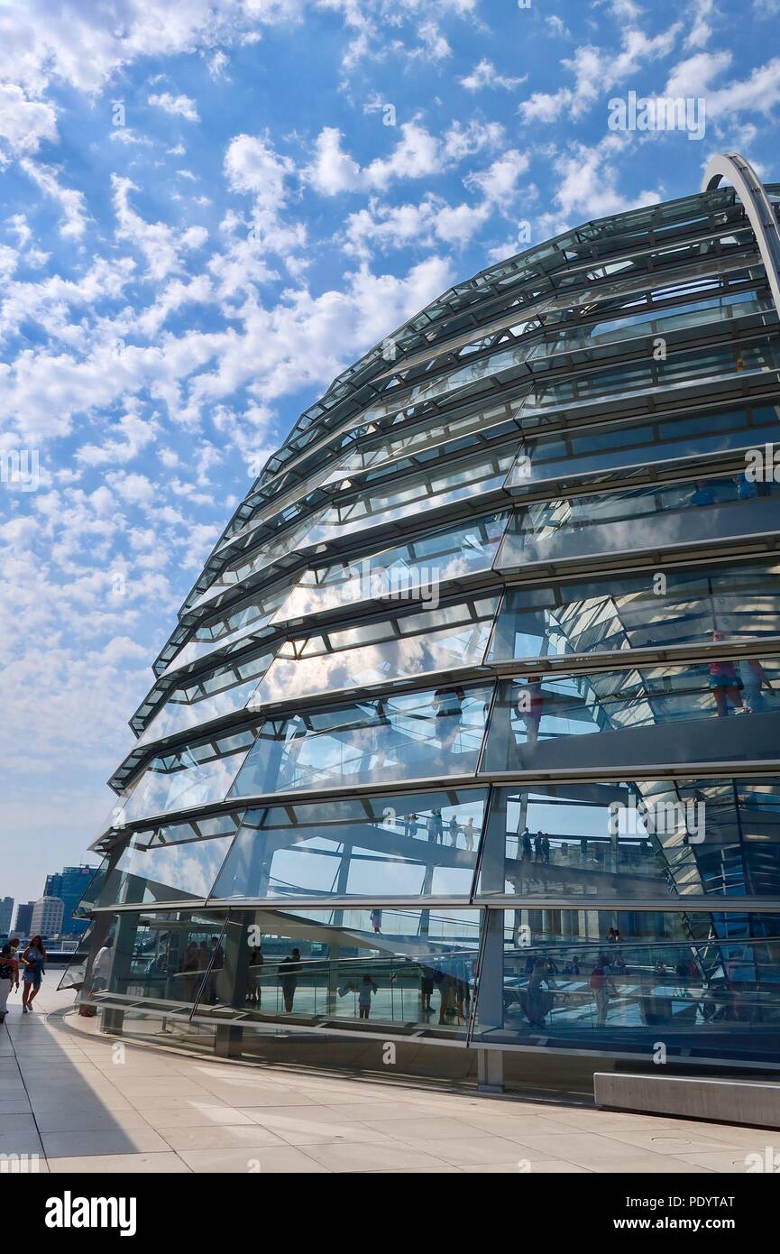 The Norman Foster designed dome at the Reichstag. Berlin, Germany. Hot ...