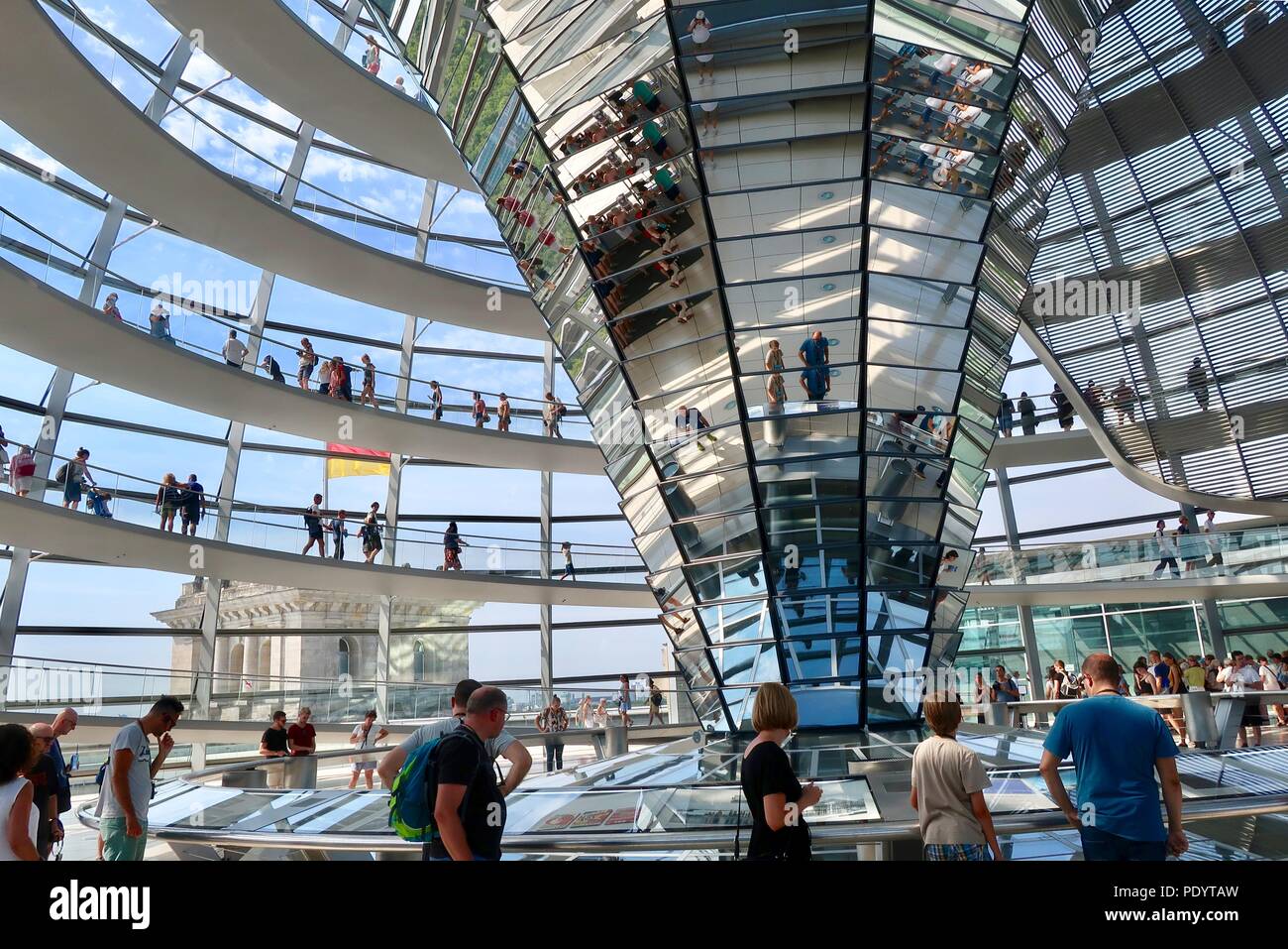 The Norman Foster designed dome at the Reichstag. Berlin, Germany. Hot ...
