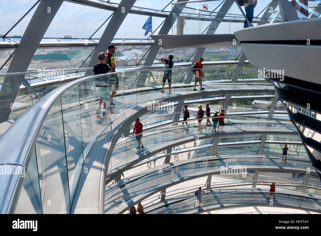 The Norman Foster designed dome at the Reichstag. Berlin, Germany. Hot ...