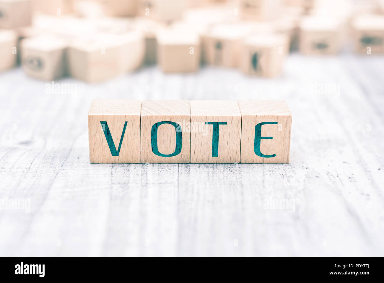 The Word Vote Formed By Wooden Blocks On A White Table, Reminder ...