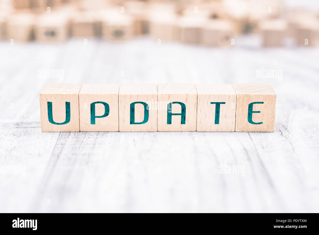 The Word Update Formed By Wooden Blocks On A White Table, Reminder ...