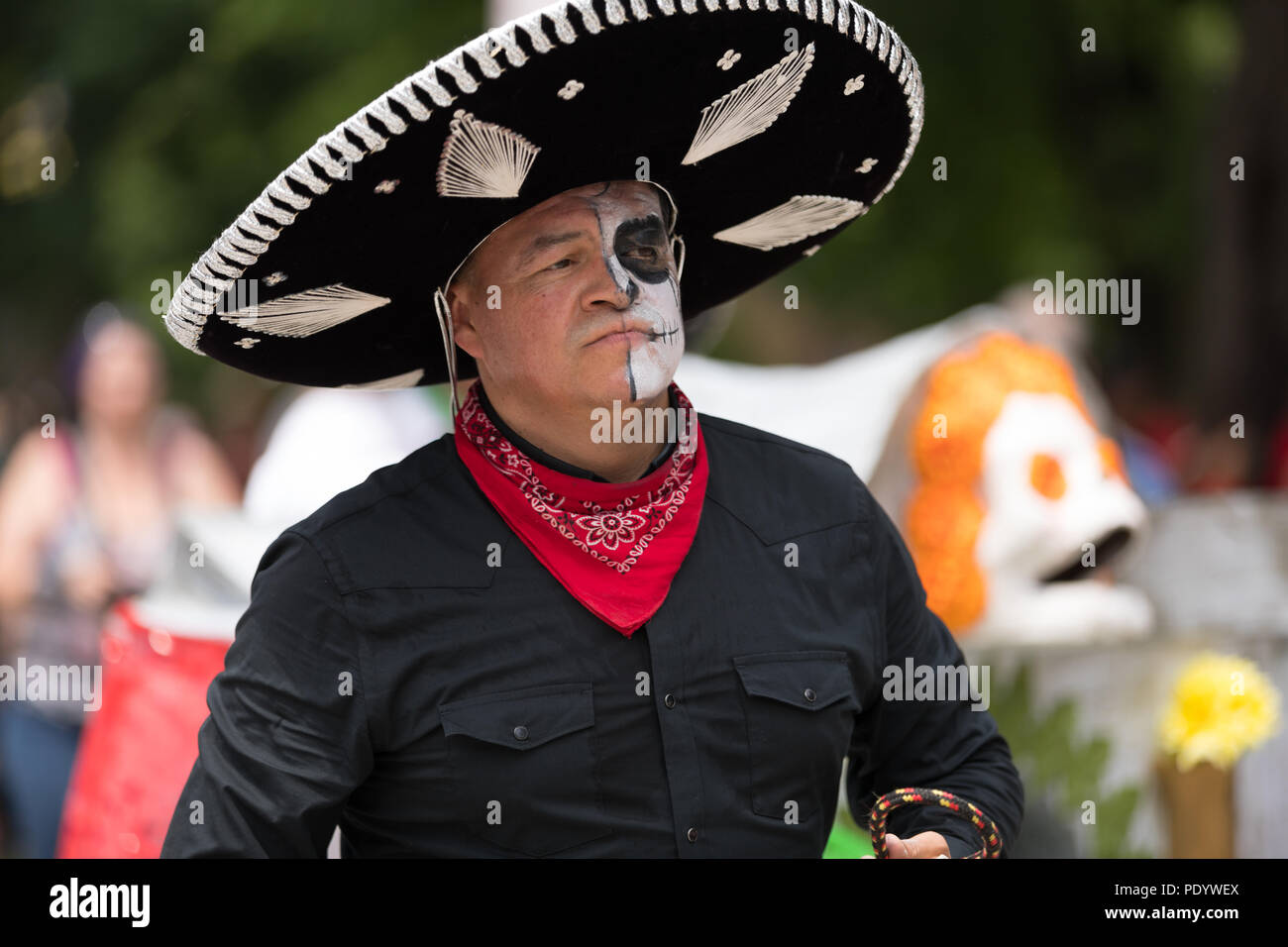 Cleveland, Ohio, USA - June 9, 2018 latino Man dress up as a mariachi ...