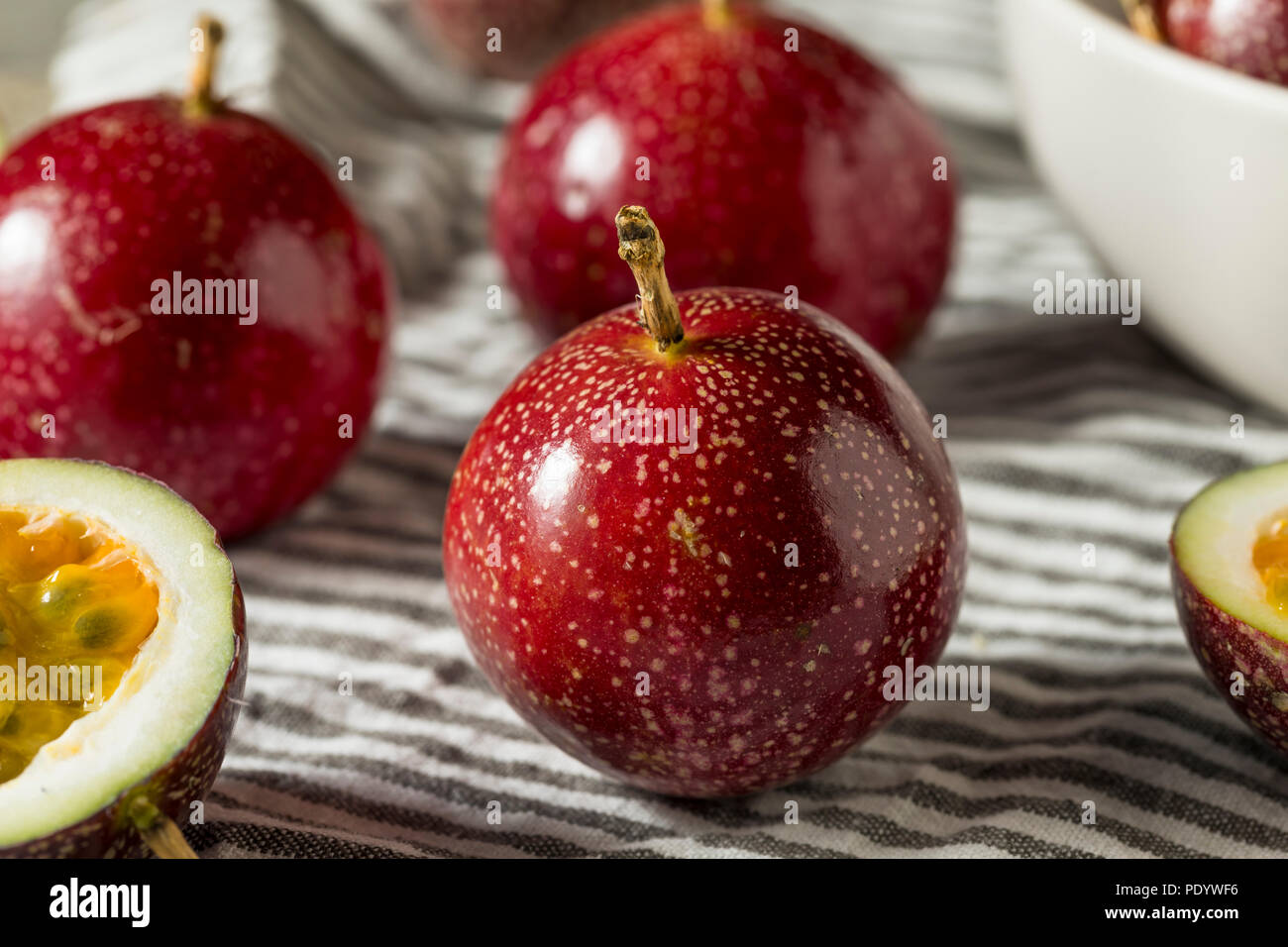 Red Organic Raw Passion Fruit Ready to Eat Stock Photo - Alamy