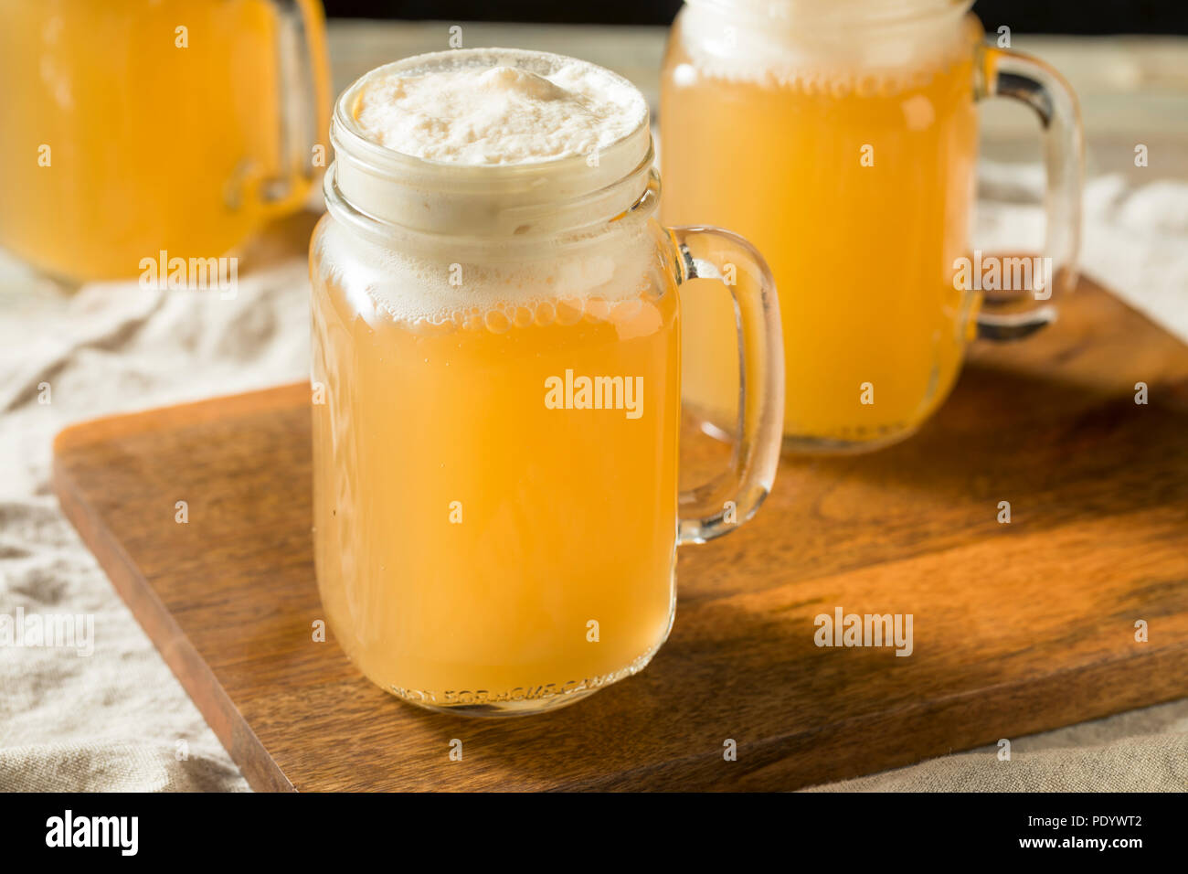 Sweet Homemade Butterscotch Butter Beer in a Mug Stock Photo - Alamy