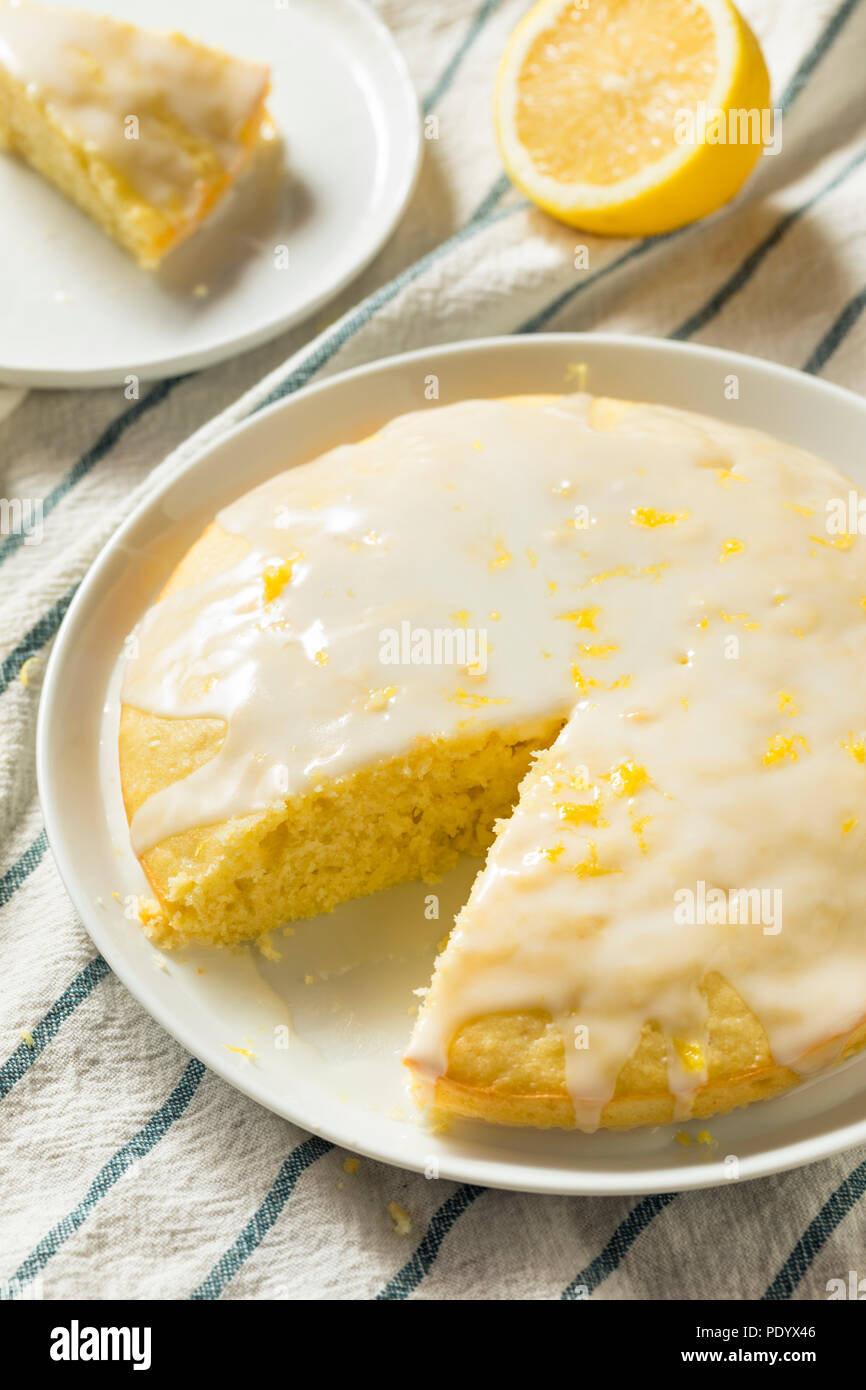 Sweet Homemade Yellow Lemon Lemoncello Cake with Frosting Stock Photo ...