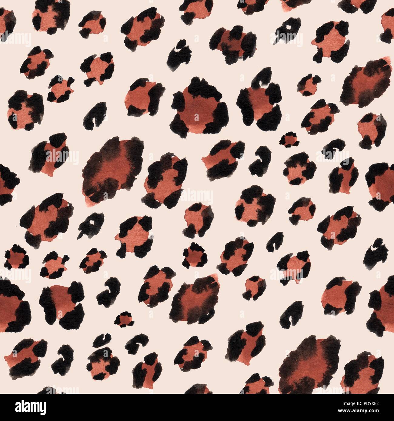 Leopard spots. Watercolor seamless pattern. Animal fur Stock Photo - Alamy