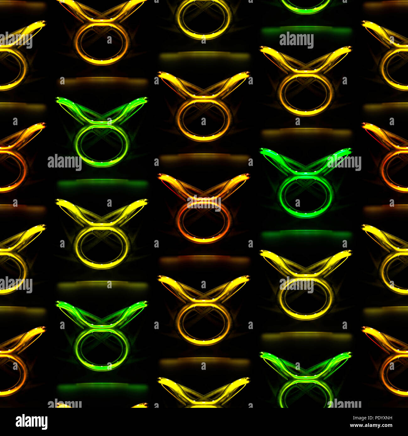 Seamless pattern of glassy and colored ancient astrology symbols ...