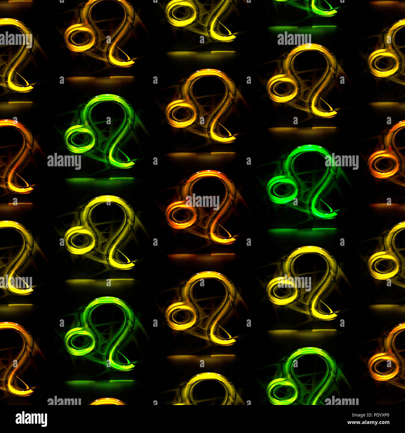 Seamless pattern of glassy and colored ancient astrology symbols - Leo ...