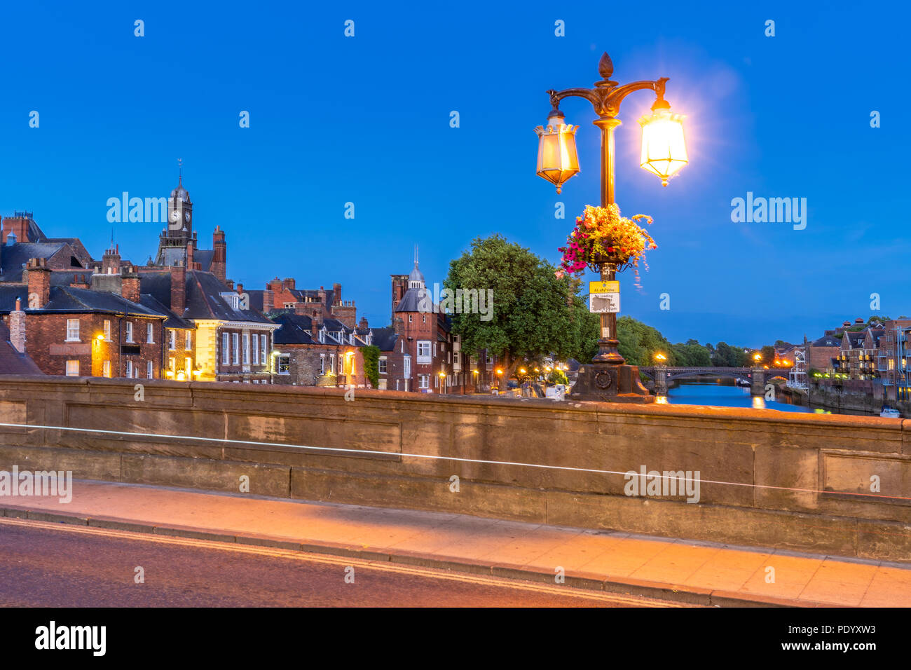 York cityscape along river ouse sunset dusk, York Yorkshire England UK ...