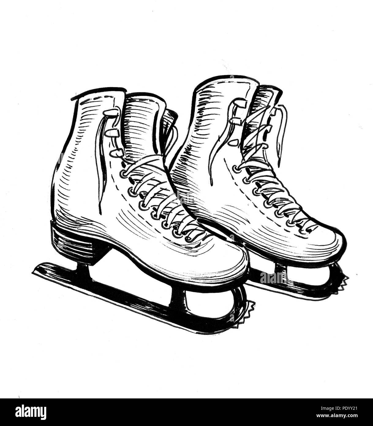 Pair Of Ice Skates Drawing
