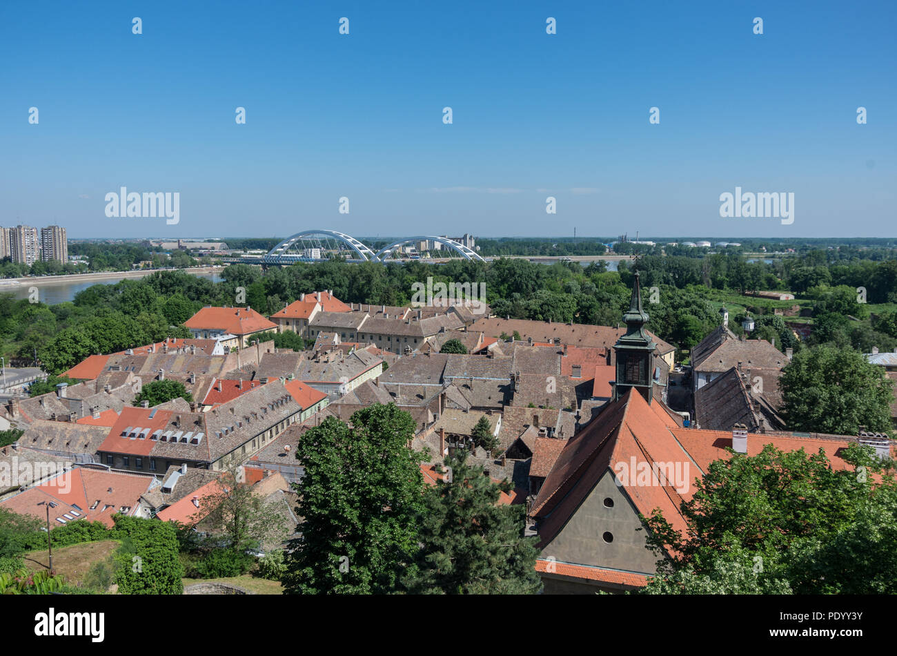 Panorama of Petrovaradin and Novi Sad photographed from the ...