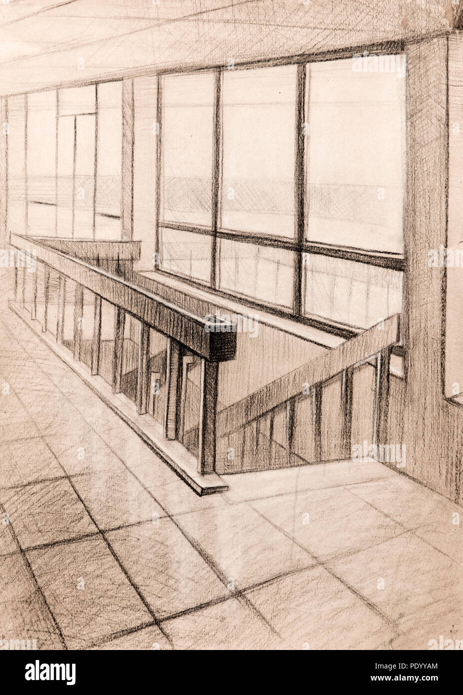 Architecture Sketch Pencil Drawings