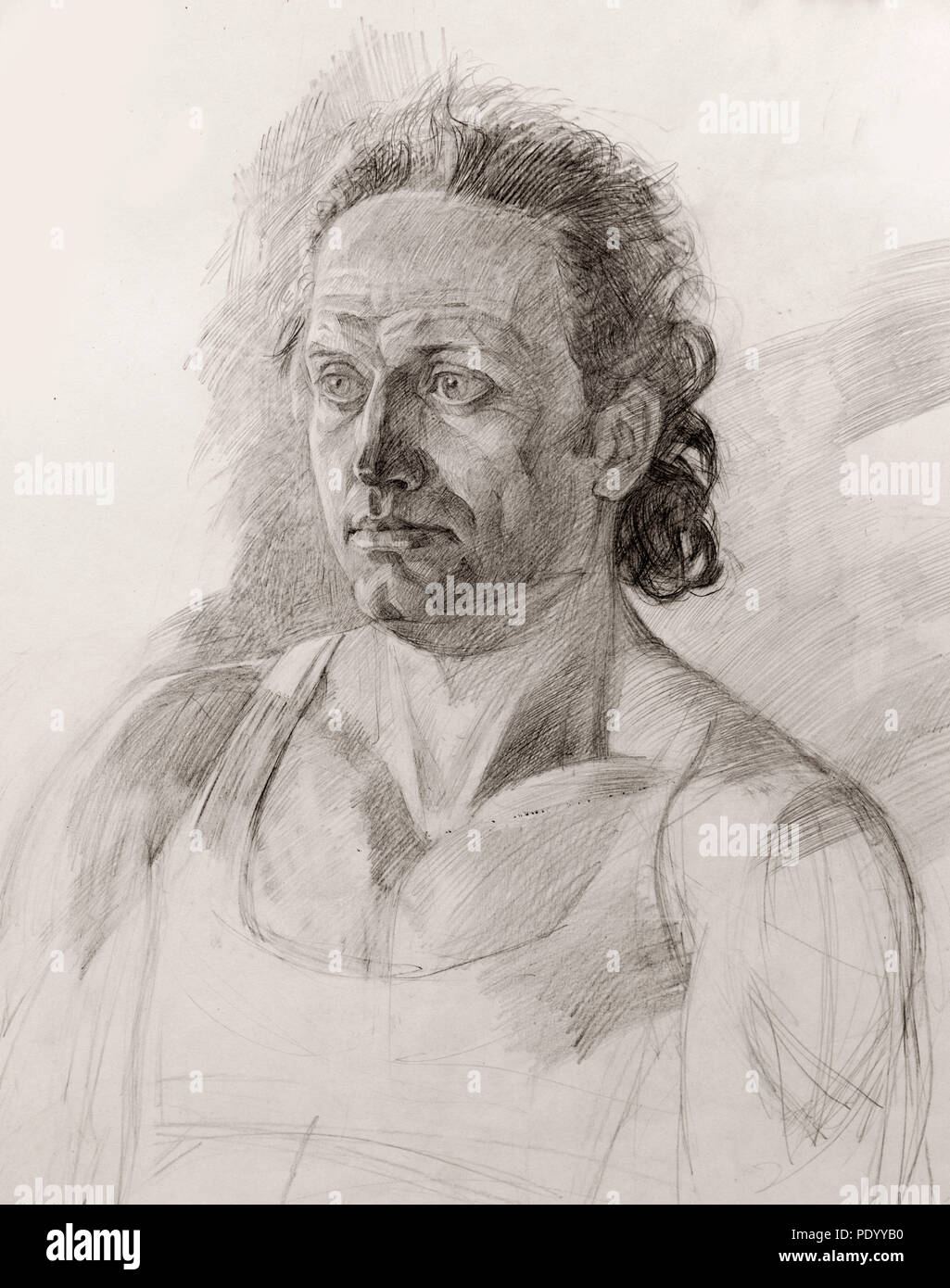 illustration drawing, sketch, portrait Stock Photo - Alamy