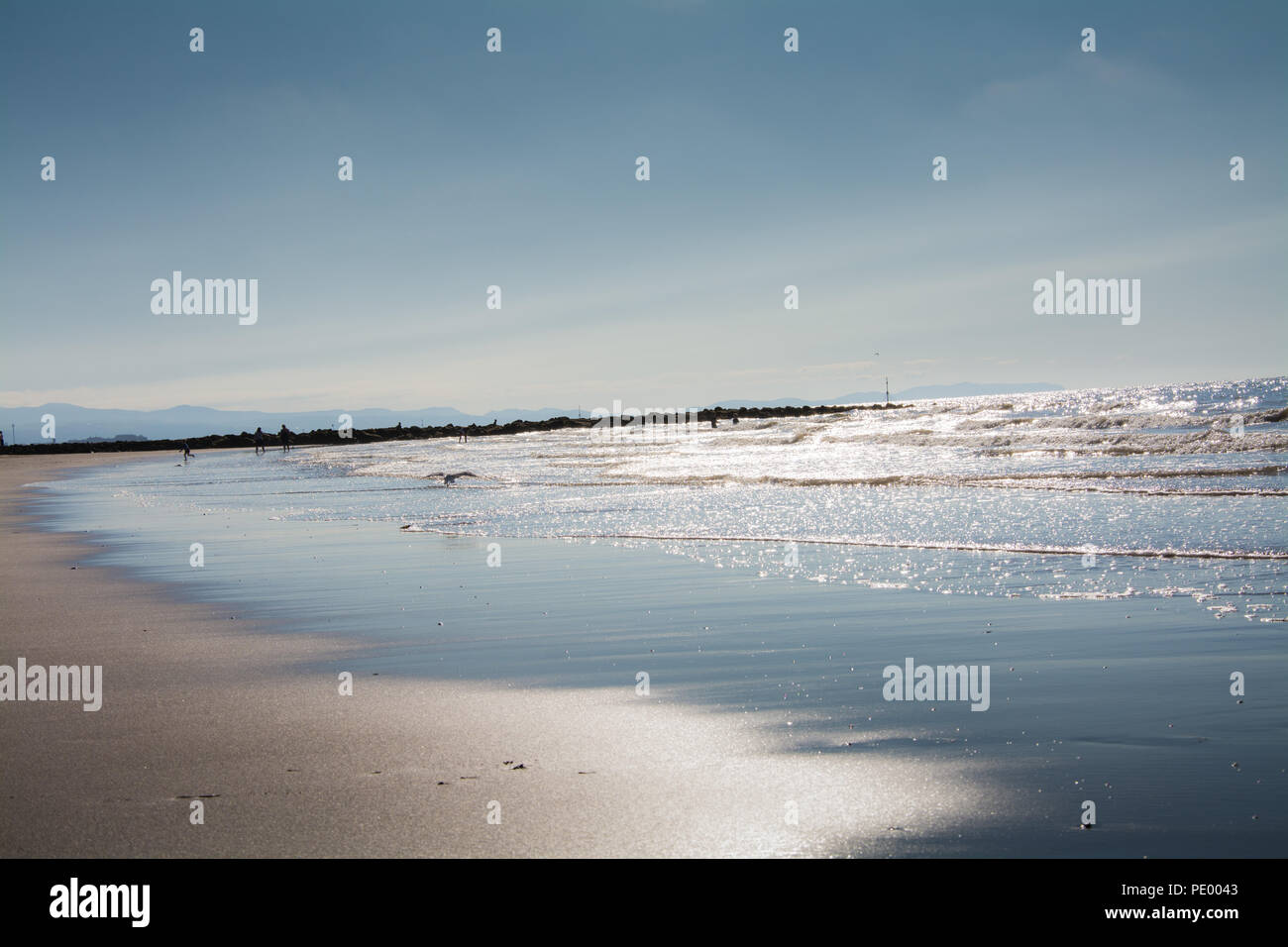 Beach scene at Prestatyn, North Wales, UK Stock Photo - Alamy