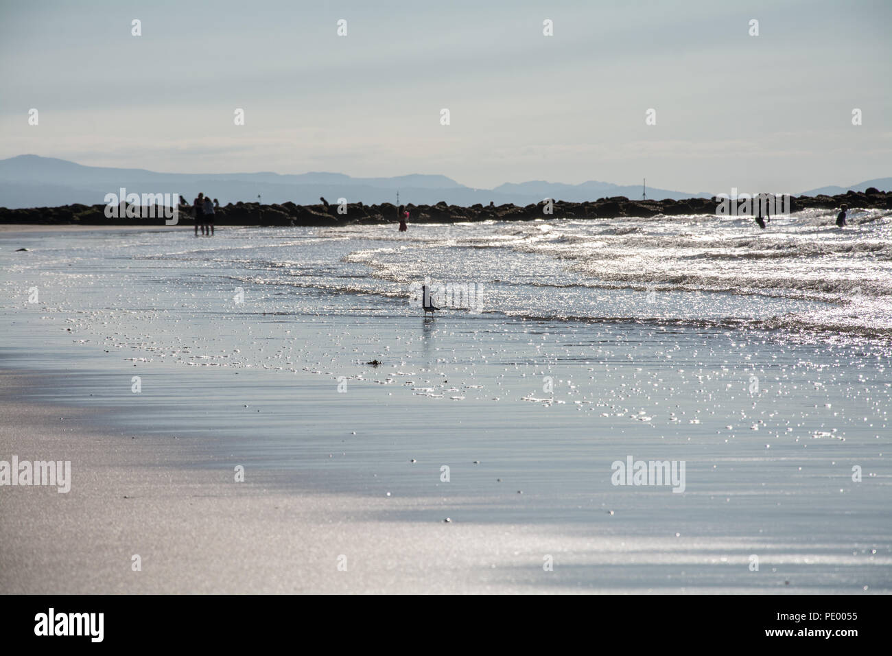 Beach scene at Prestatyn, North Wales, UK Stock Photo - Alamy