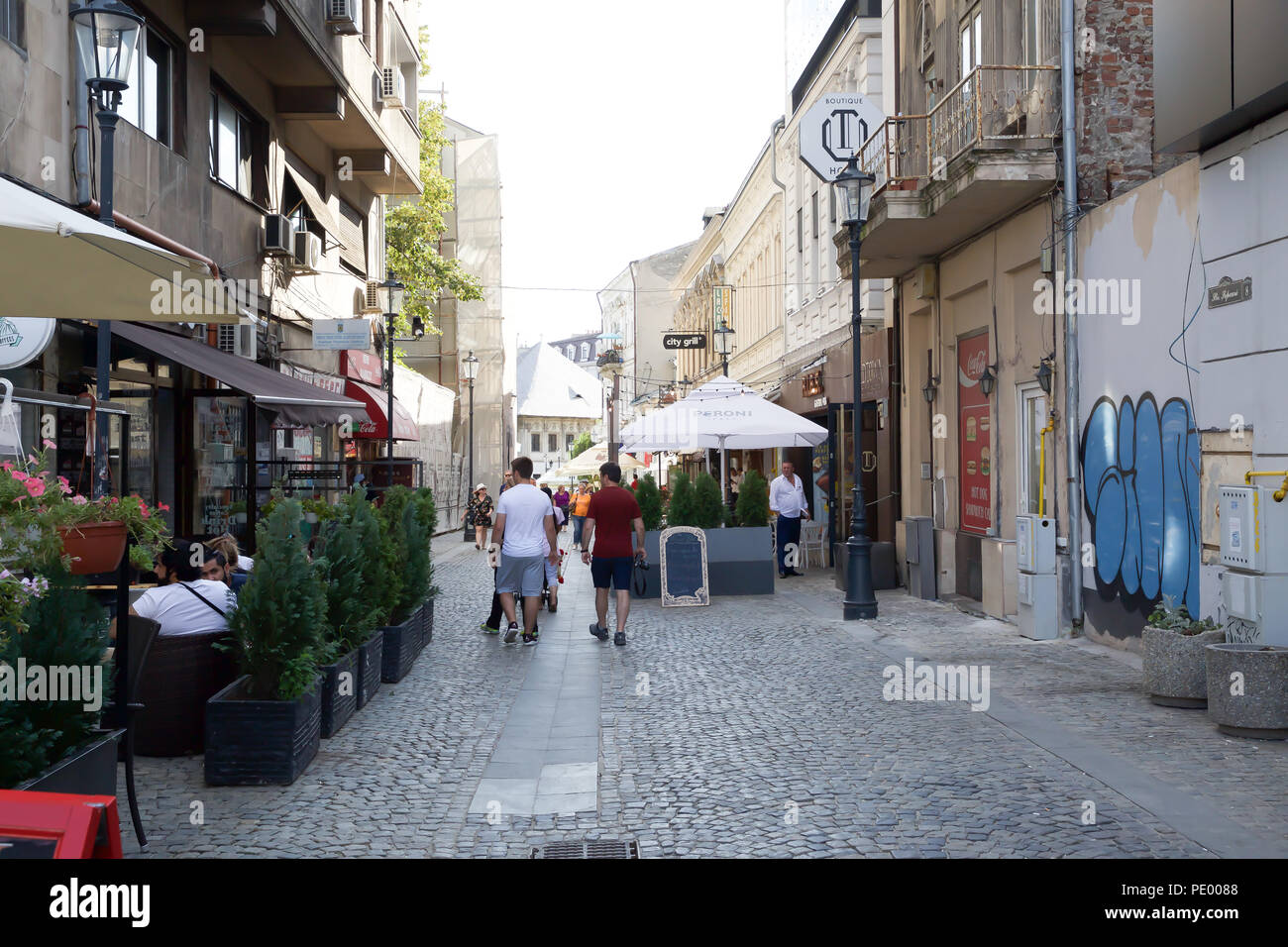 Restaurants in the old town in Bucharest, Romania Stock Photo - Alamy