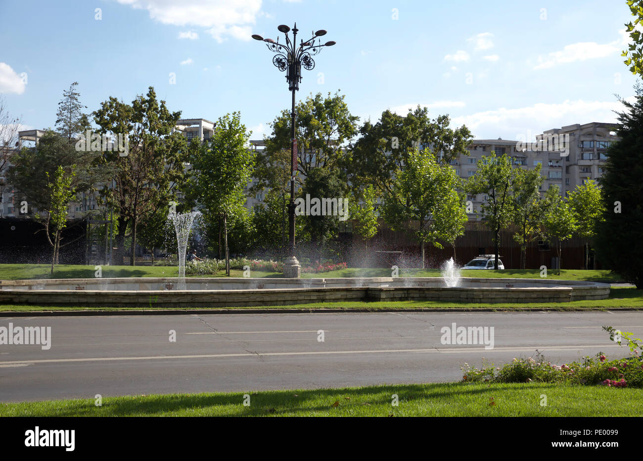 Water Fountains in Bucharest, Romania Stock Photo - Alamy