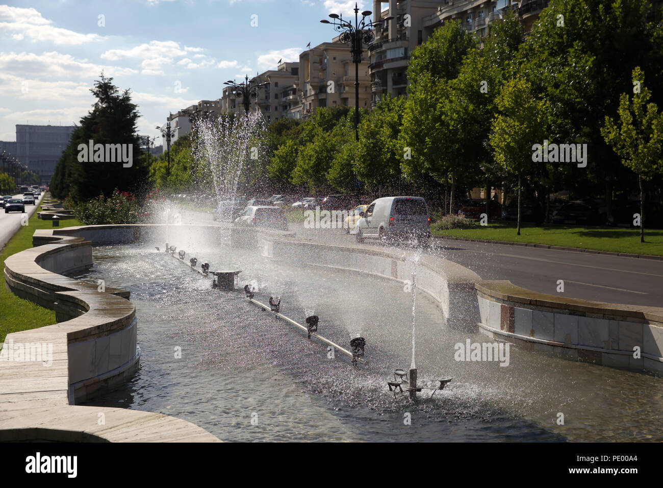 Water Fountains in Bucharest, Romania Stock Photo - Alamy