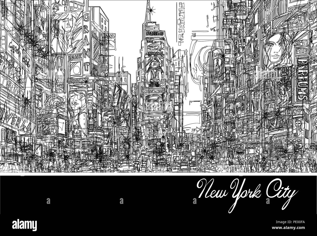 People traffic times square Black and White Stock Photos & Images - Alamy