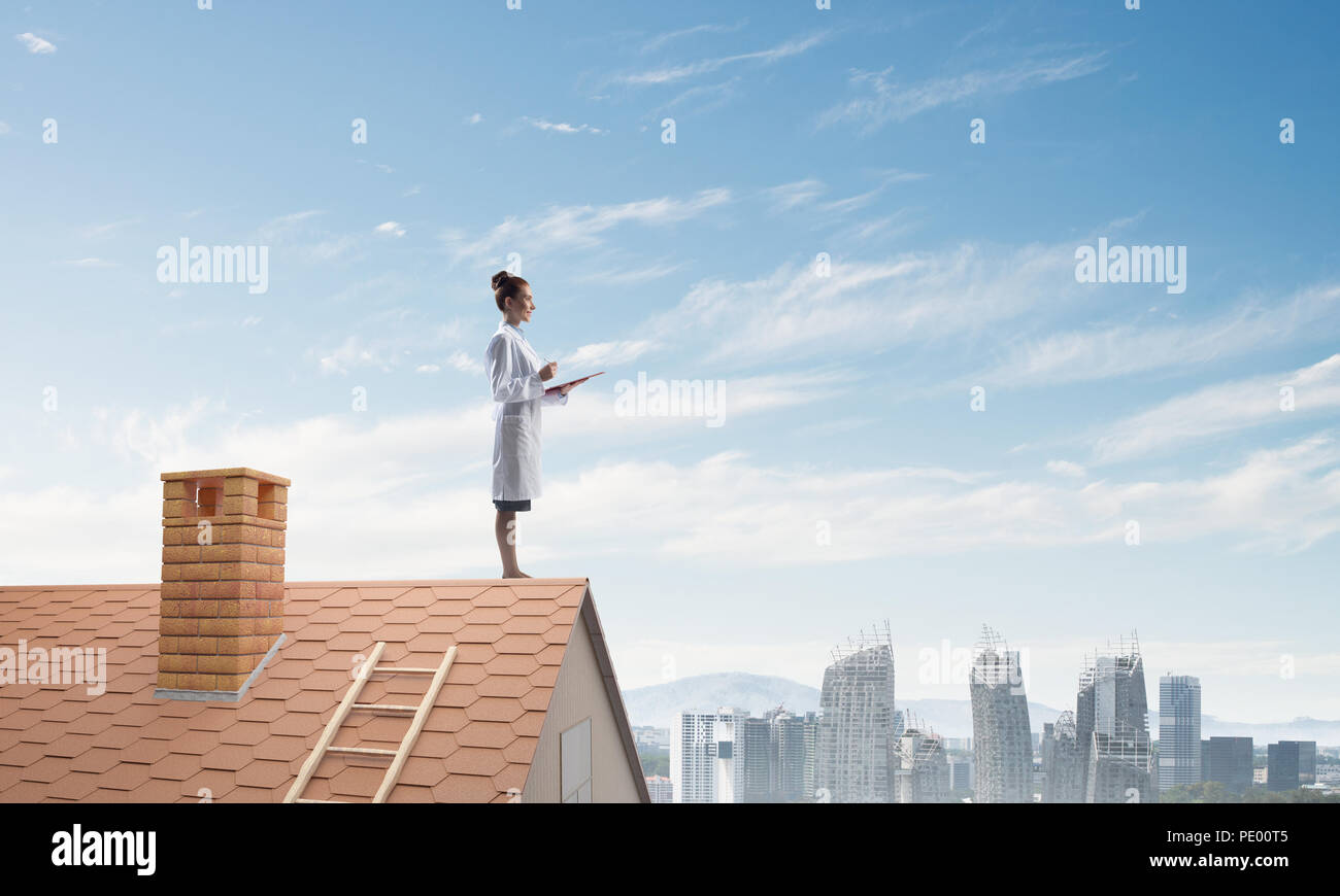 Woman doctor is ready to help the whole city Stock Photo - Alamy
