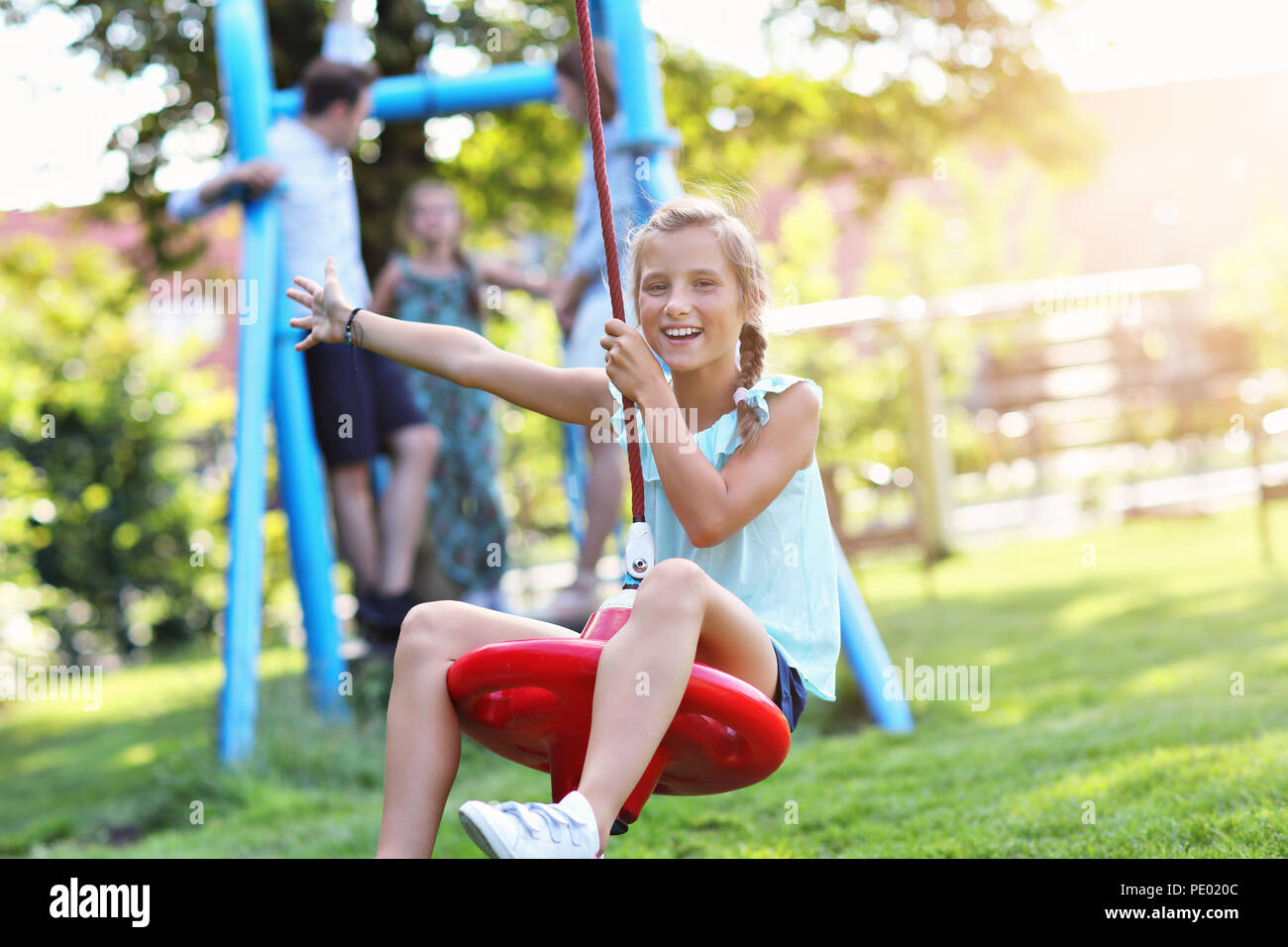 Father kid playground hi-res stock photography and images - Alamy