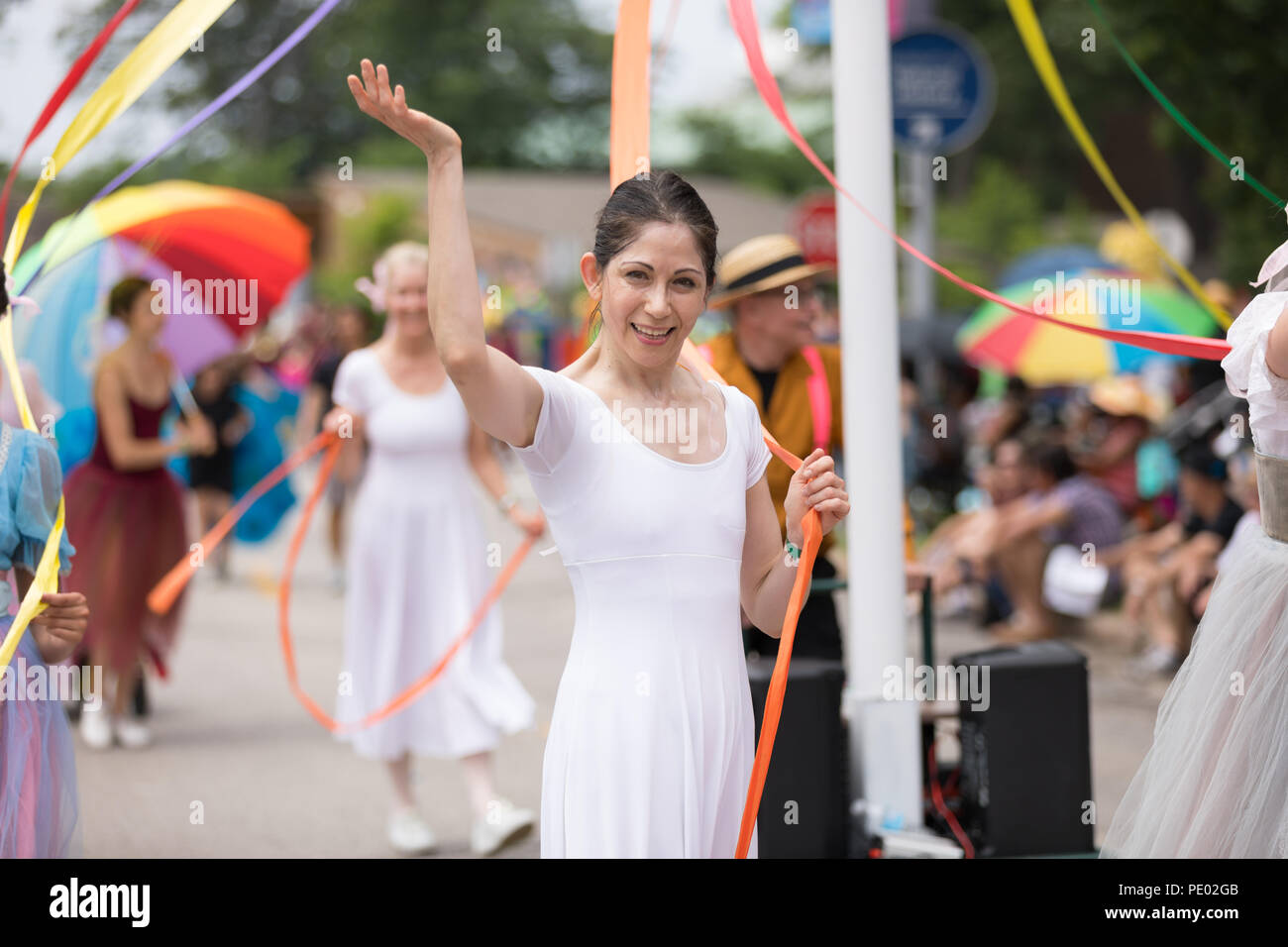 Cleveland, Ohio, USA - June 9, 2018 women wearing traditional german ...