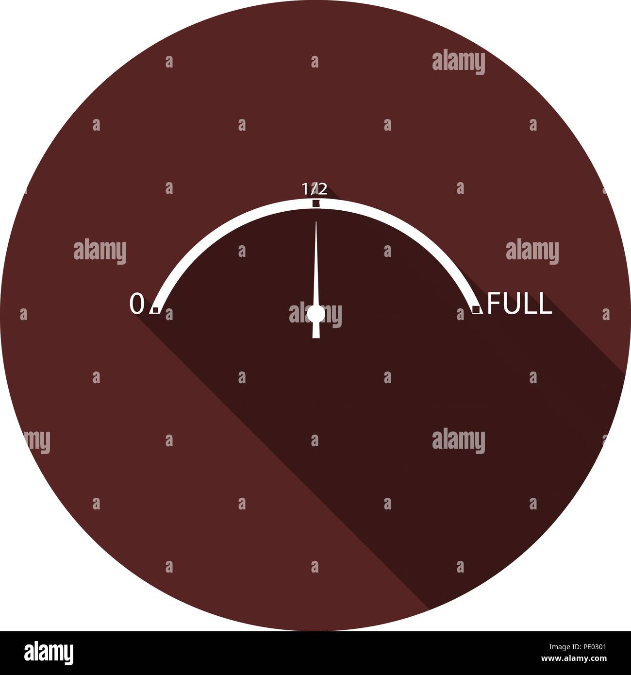 Icon of the scale with an arrow. White flat image with a long shadow ...