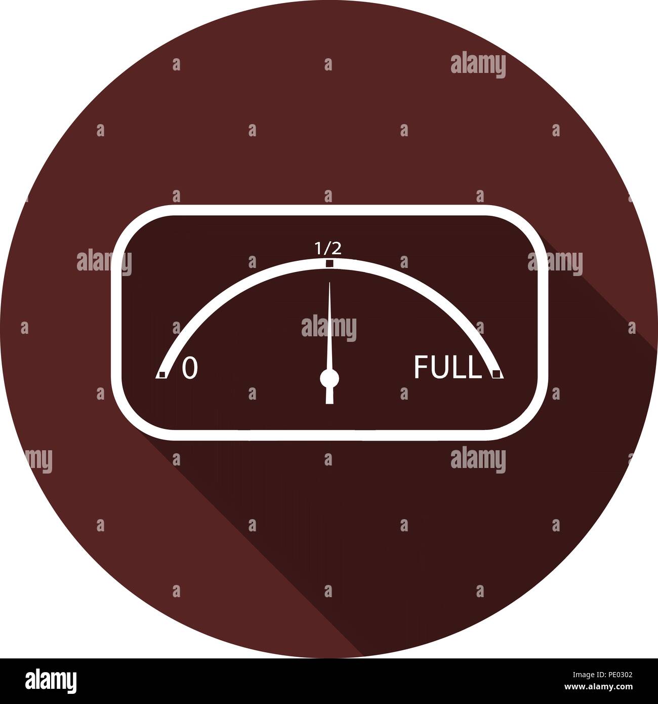 Icon of the scale with an arrow. Flat white image with a long shadow ...