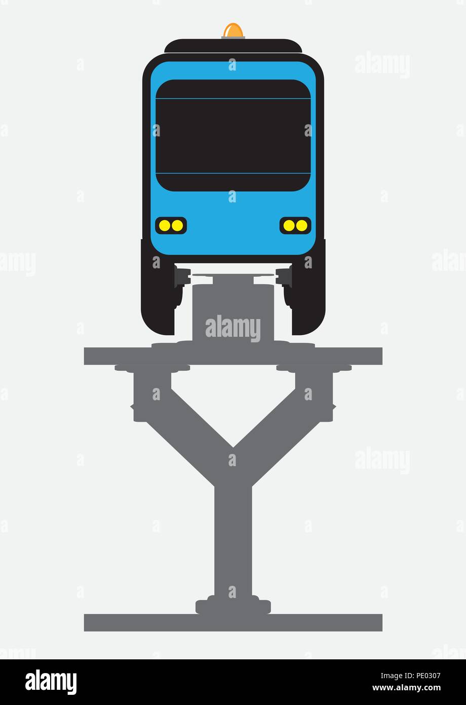 Flat Design Front View of Mono rail Vector and Illustrator Stock Vector ...
