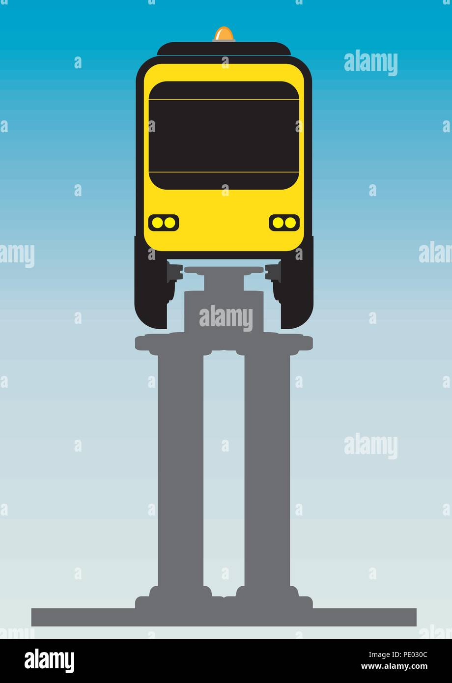 Flat Design Front View of Mono rail Vector and Illustrator Stock Vector ...