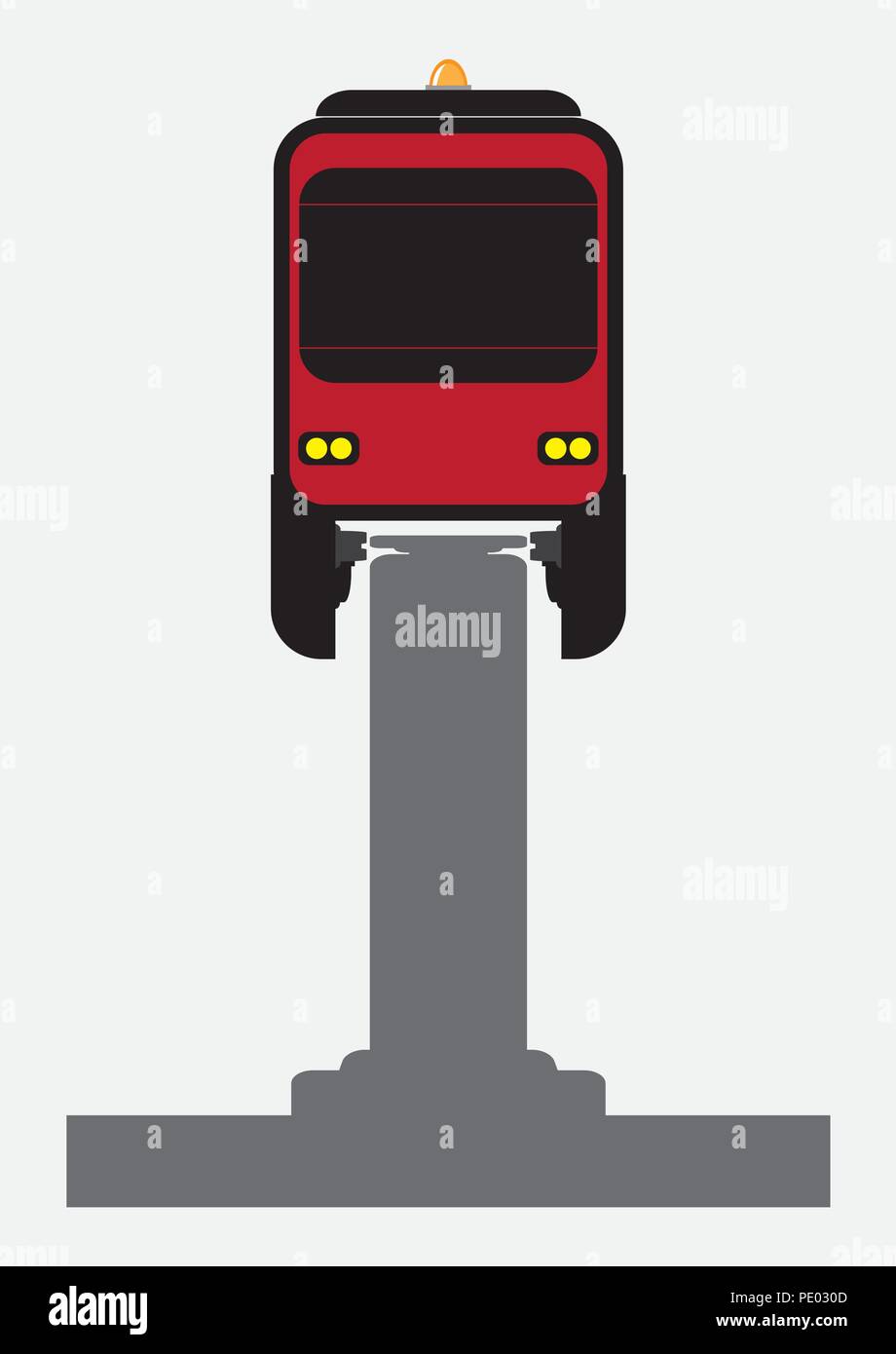 Flat Design Front View of Mono rail Vector and Illustrator Stock Vector ...