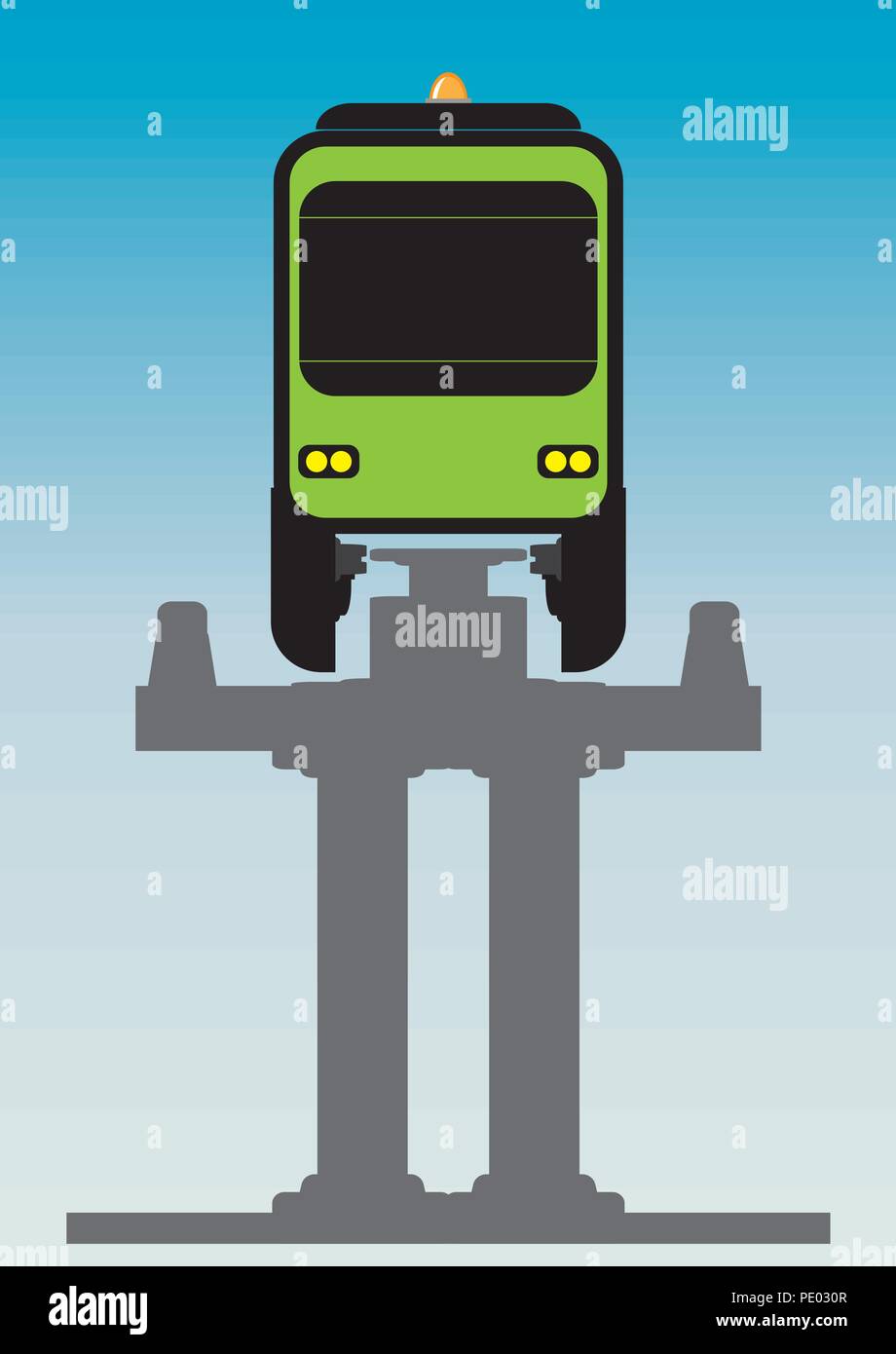 Flat Design Front View of Mono rail Vector and Illustrator Stock Vector ...