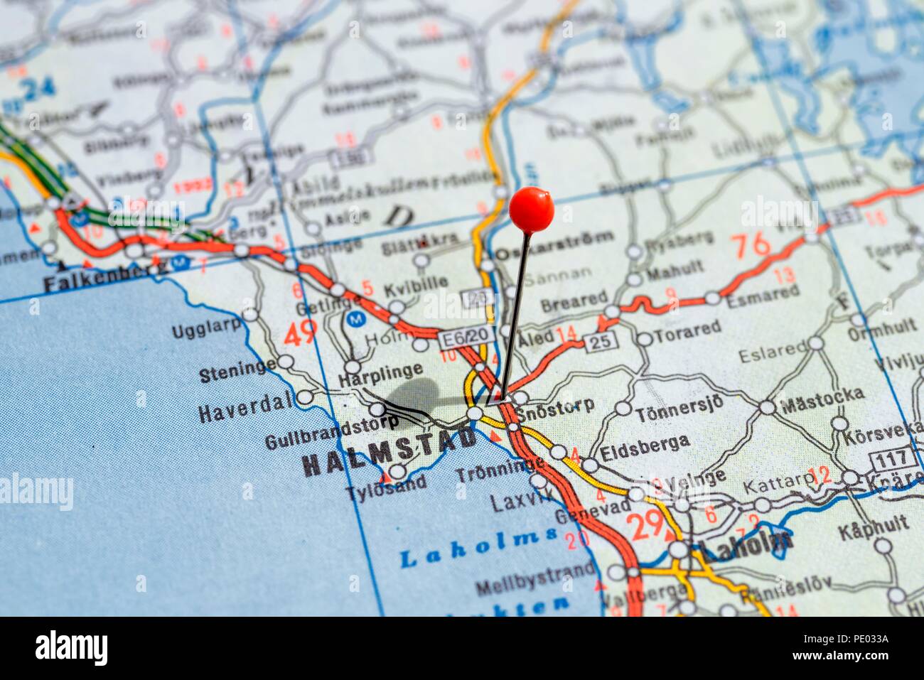 Sweden Stockholm, 07 April 2018: European cities on map series. Closeup ...
