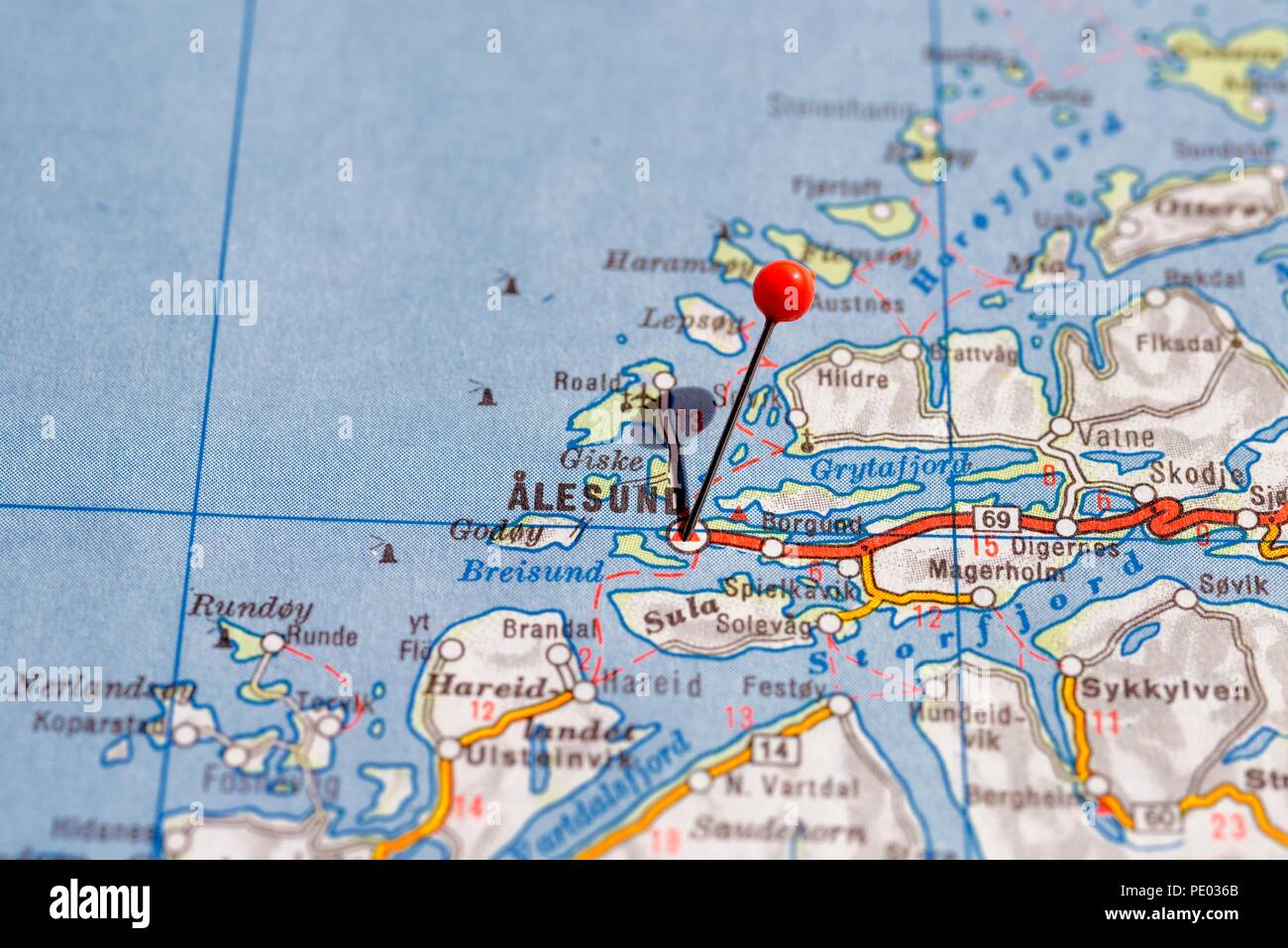 Alesund map hi-res stock photography and images - Alamy