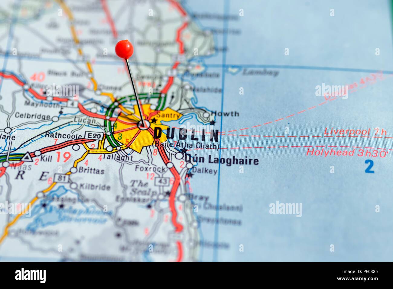 Map of dublin city hi-res stock photography and images - Alamy