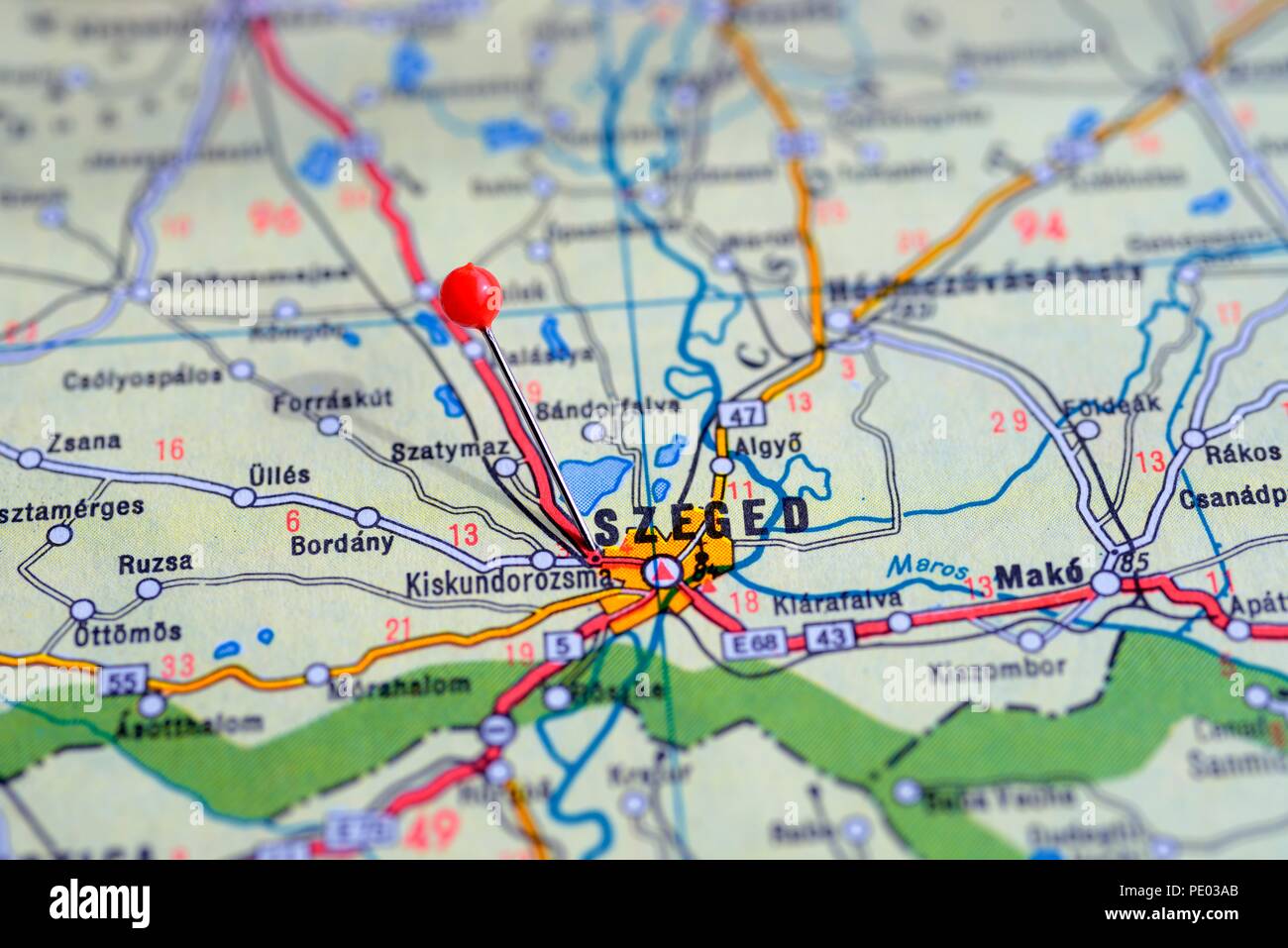 Szeged map hi-res stock photography and images - Alamy