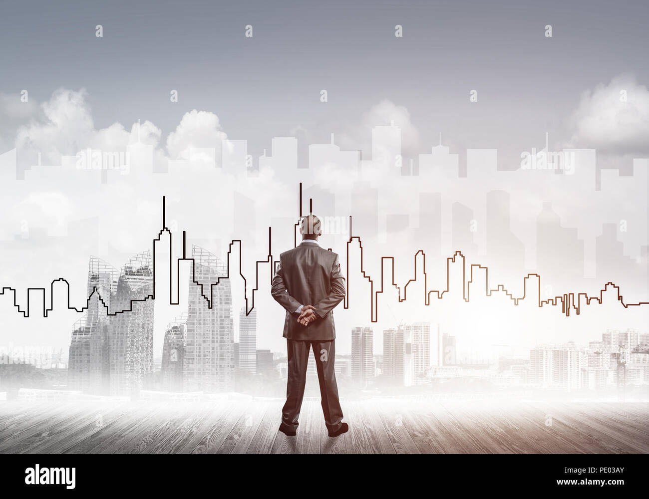 Motivation and inspiration concept with modern cityscape and bus Stock ...