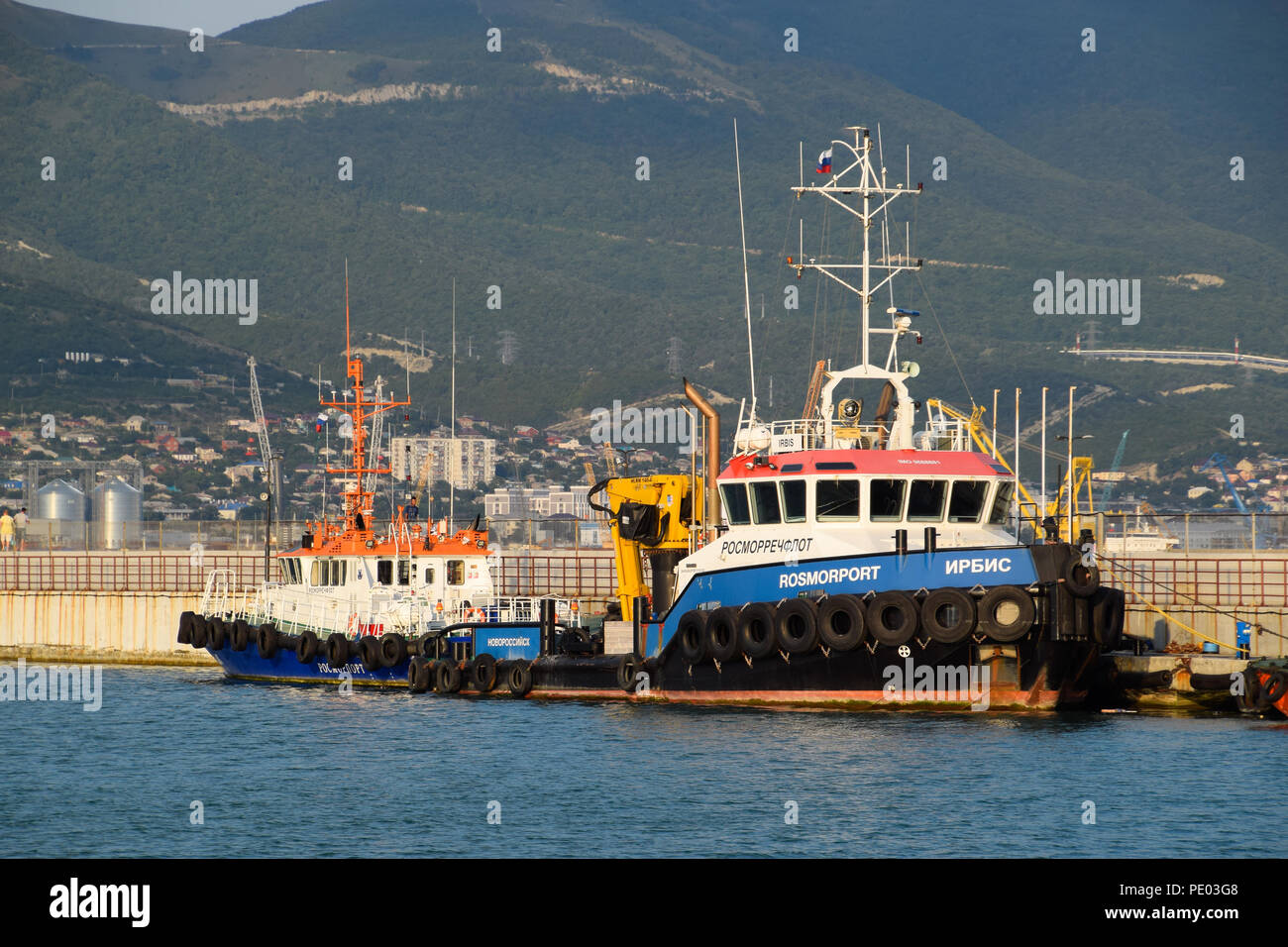 Novorossiysk, Russia - August 06, 2018: A ship in the port of ...
